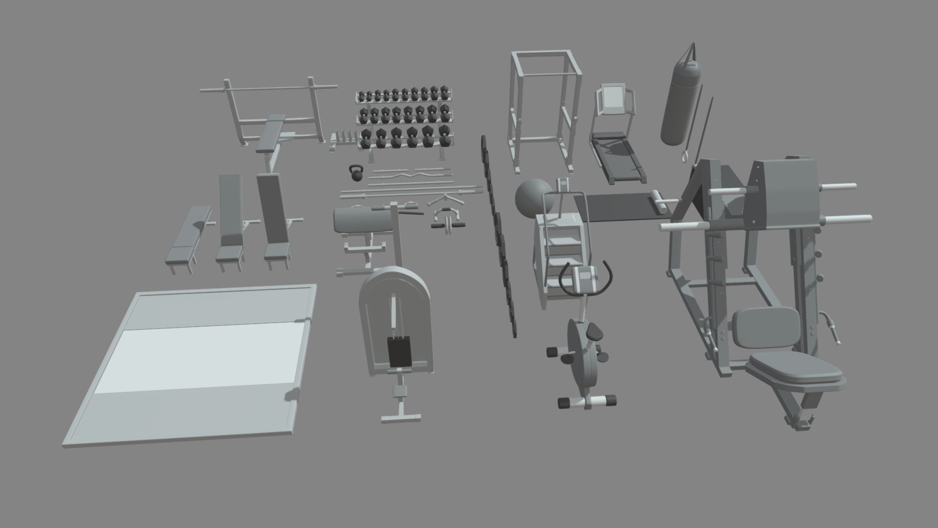 Low Poly Gym 3D Model - TurboSquid 1908932