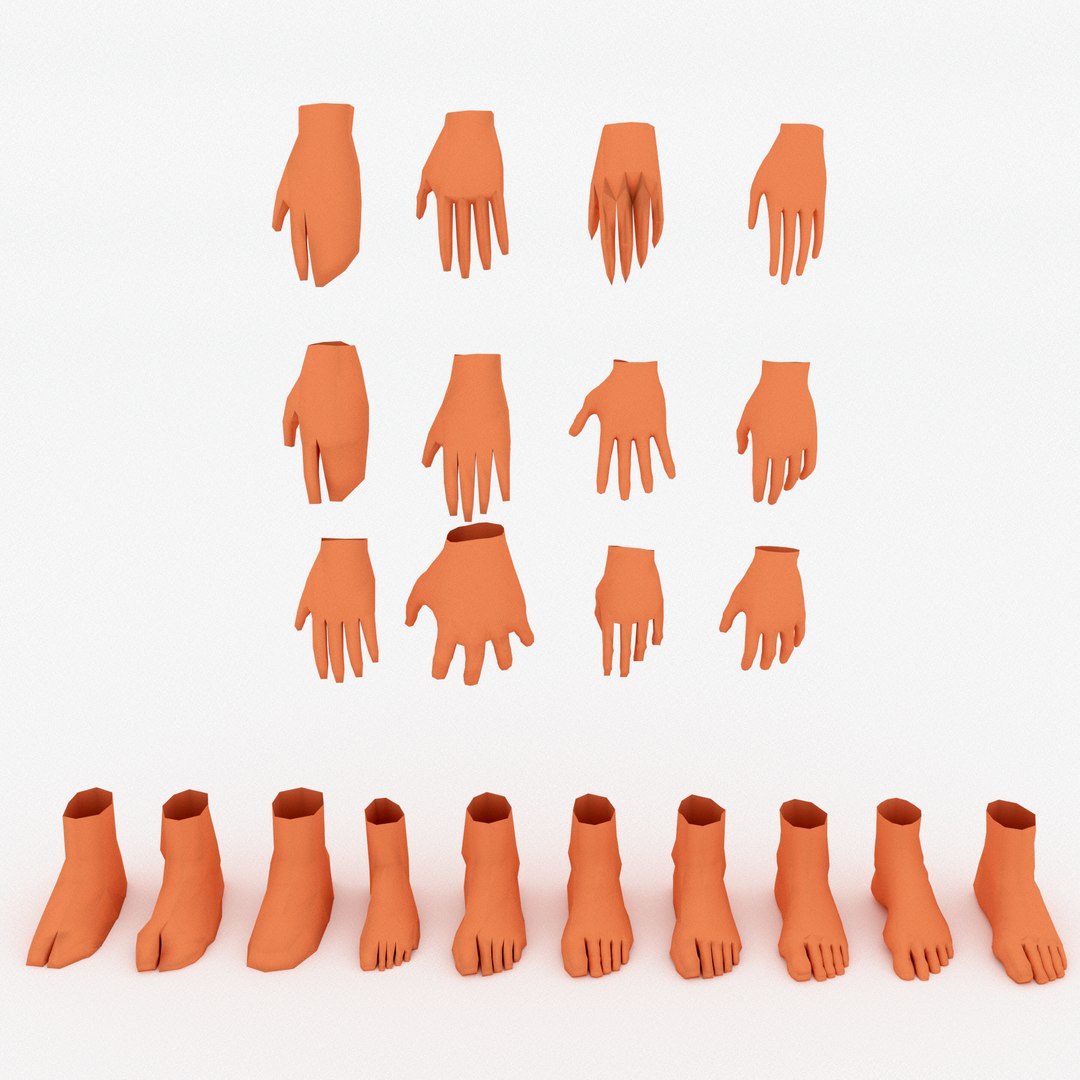 3D Base Meshes For Hand And Feet - TurboSquid 2118914