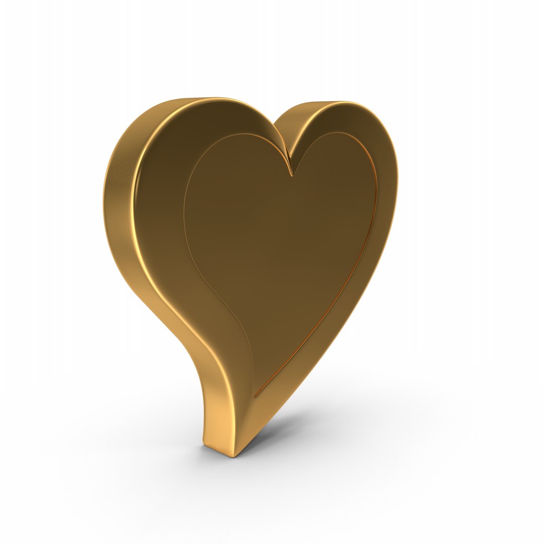 3D Model Heart Symbol Gold - TurboSquid 2314898