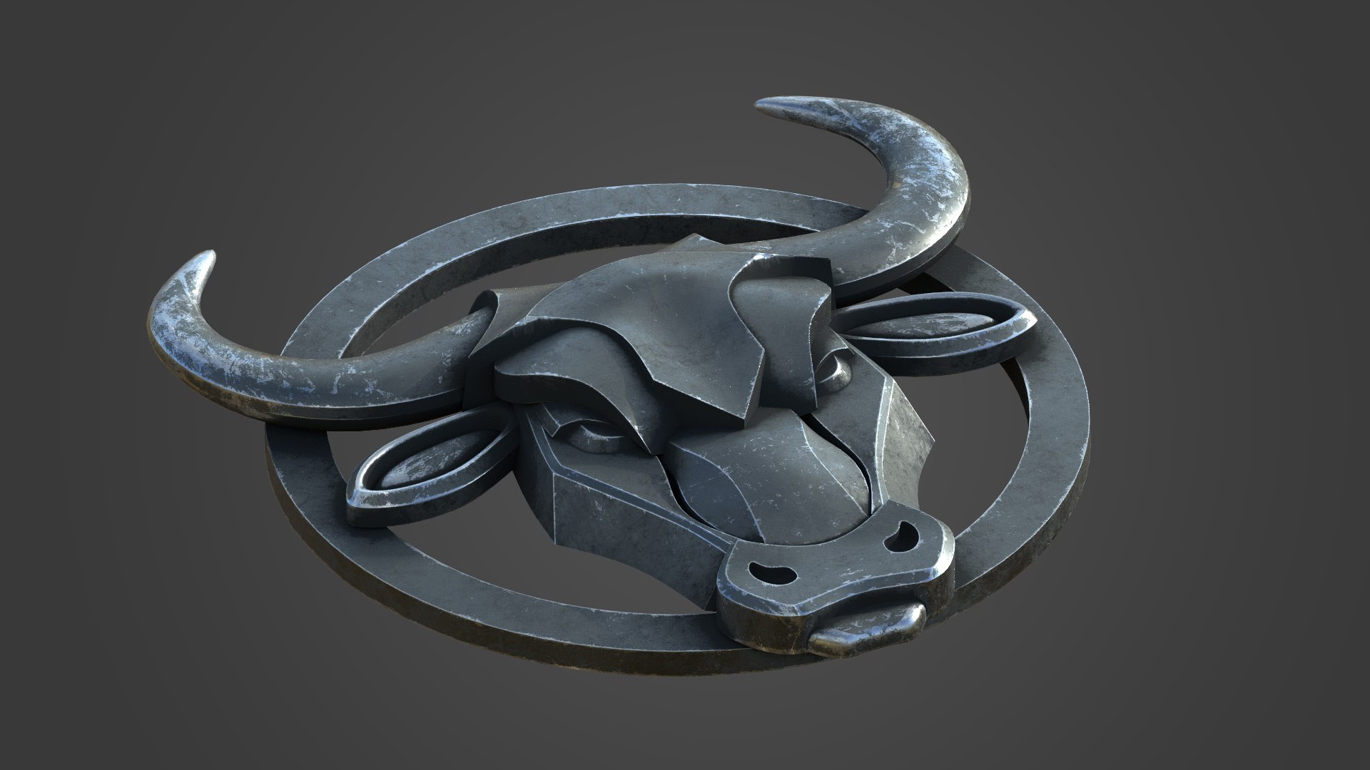 Taurus Bull Metal Symbol 3D - TurboSquid 1840705