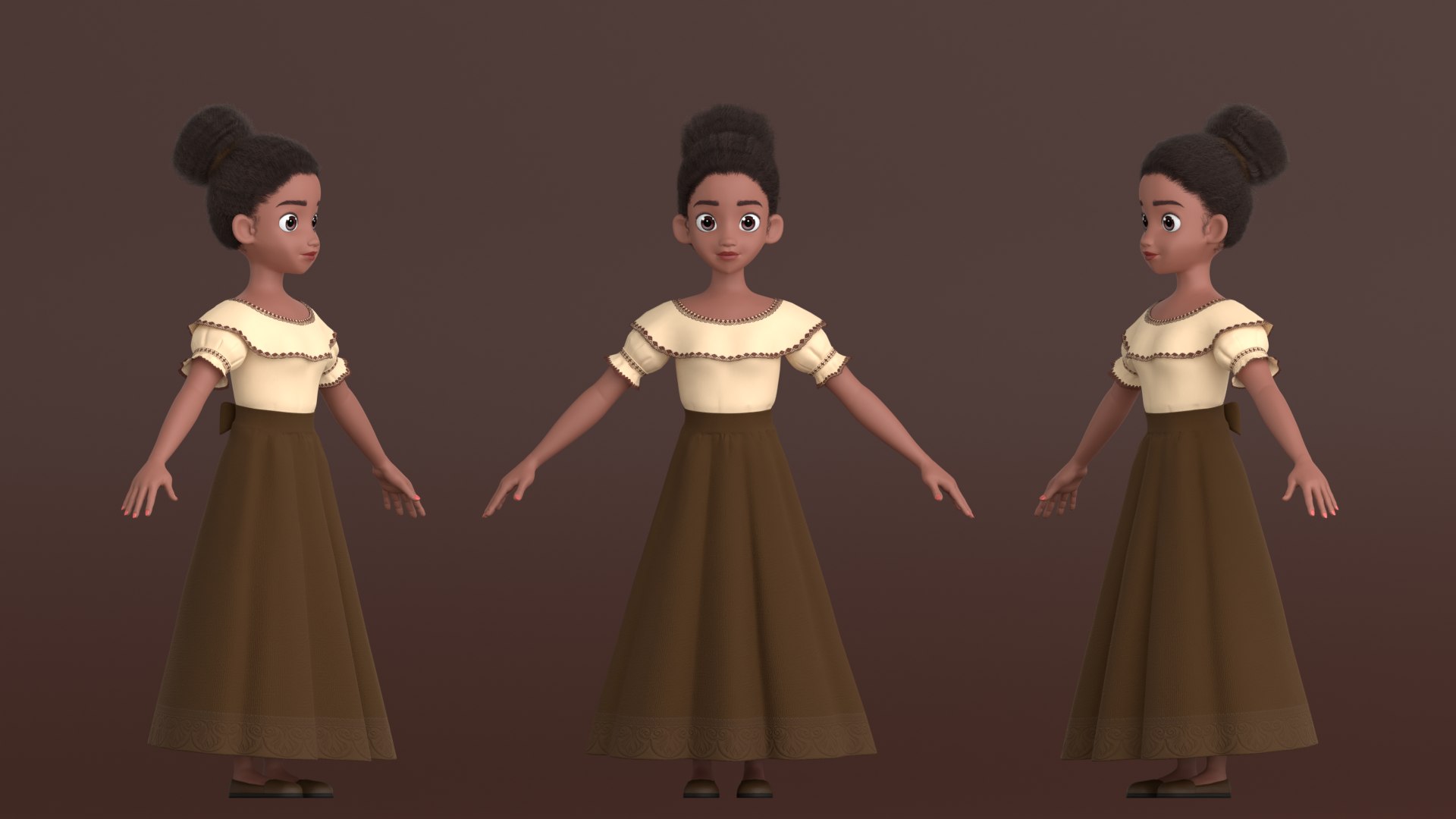 3D Model Tiana Cartoon Women Character - TurboSquid 1932450
