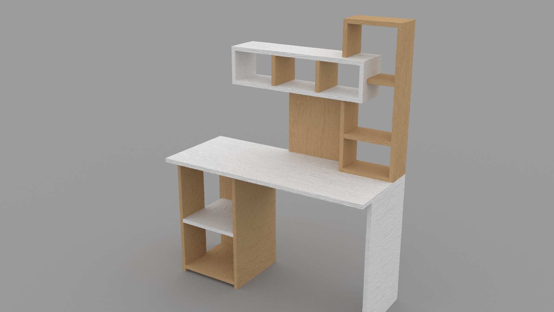 3D Computer Desk White Beige - TurboSquid 1660103