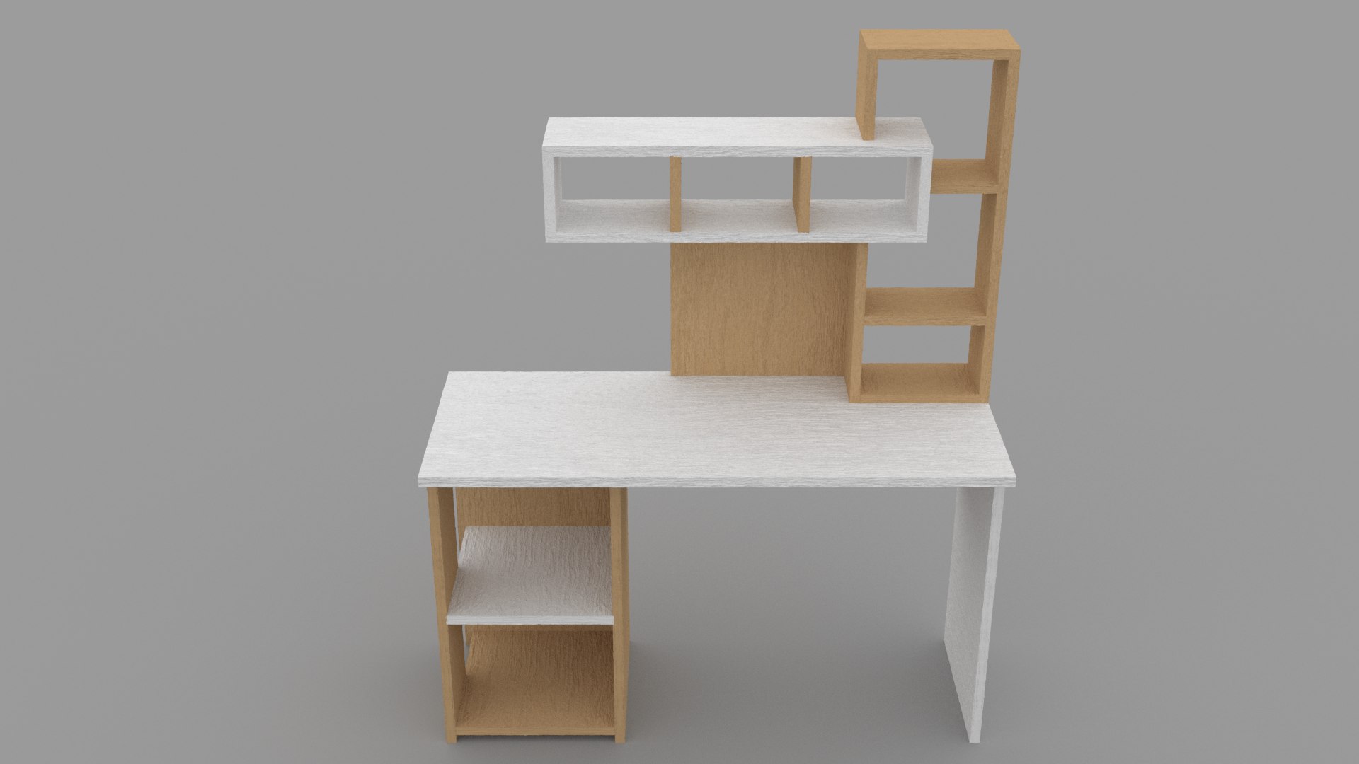3D Computer Desk White Beige - TurboSquid 1660103