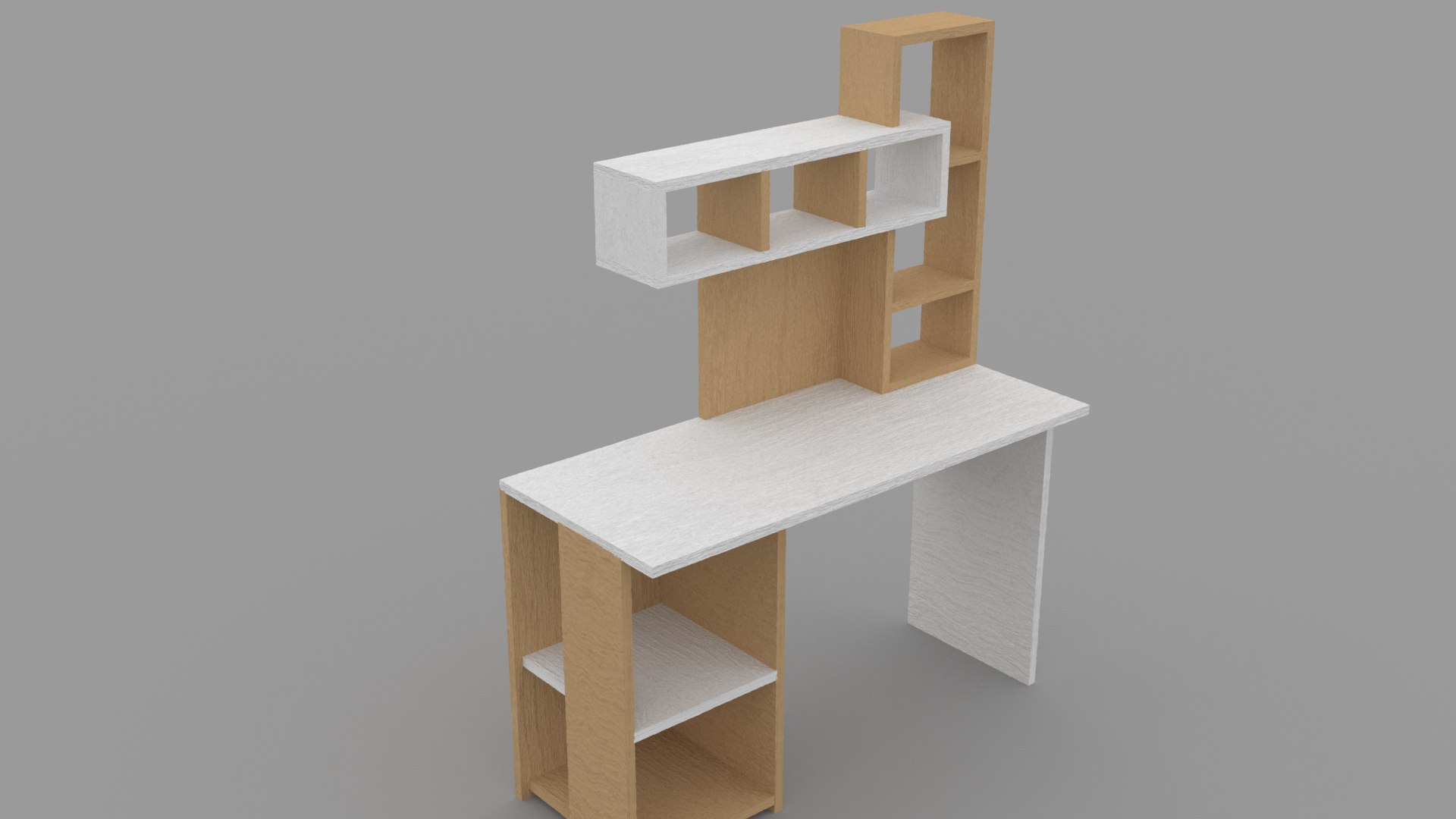 3D Computer Desk White Beige - TurboSquid 1660103
