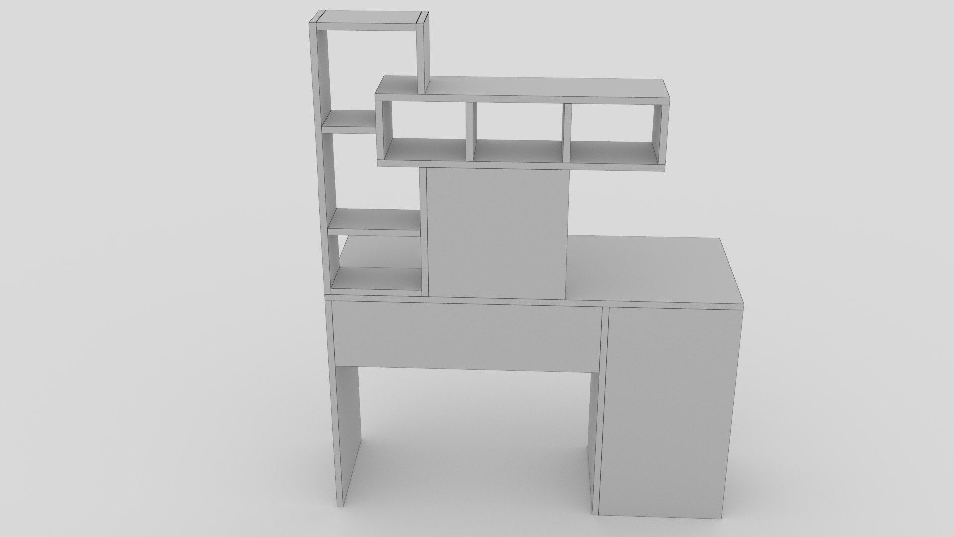 3D Computer Desk White Beige - TurboSquid 1660103