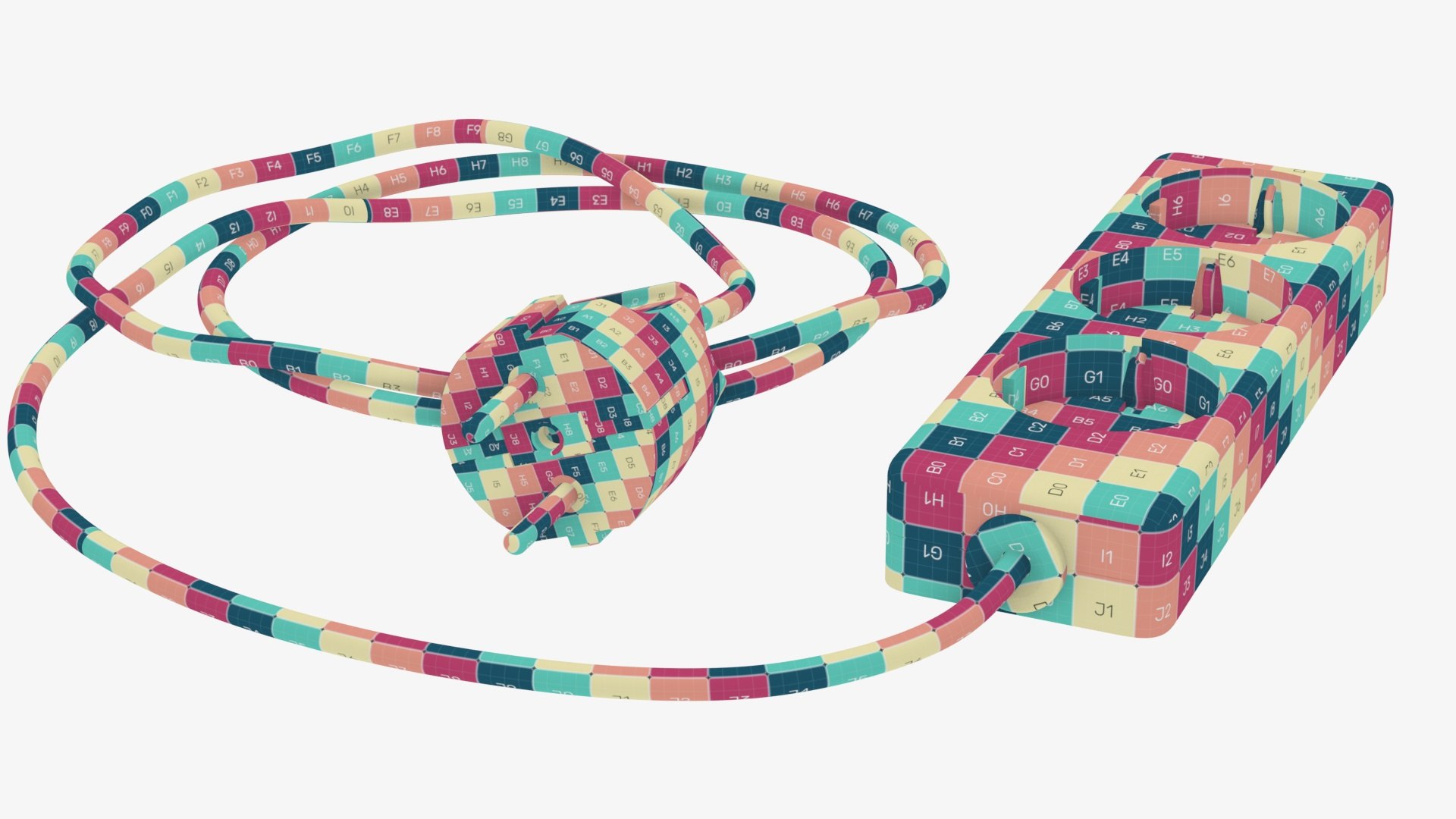 3d Model Electrical Extension Cord Europe