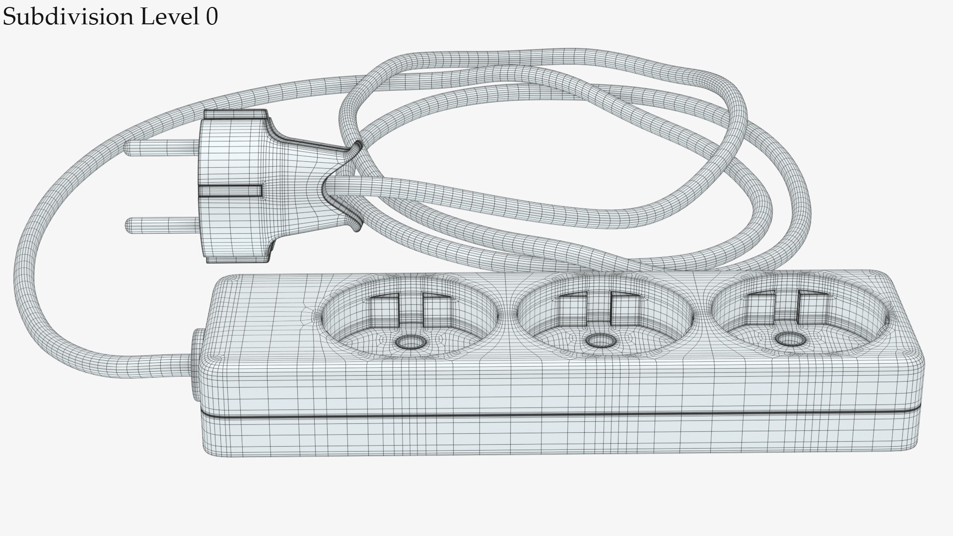 3d Model Electrical Extension Cord Europe