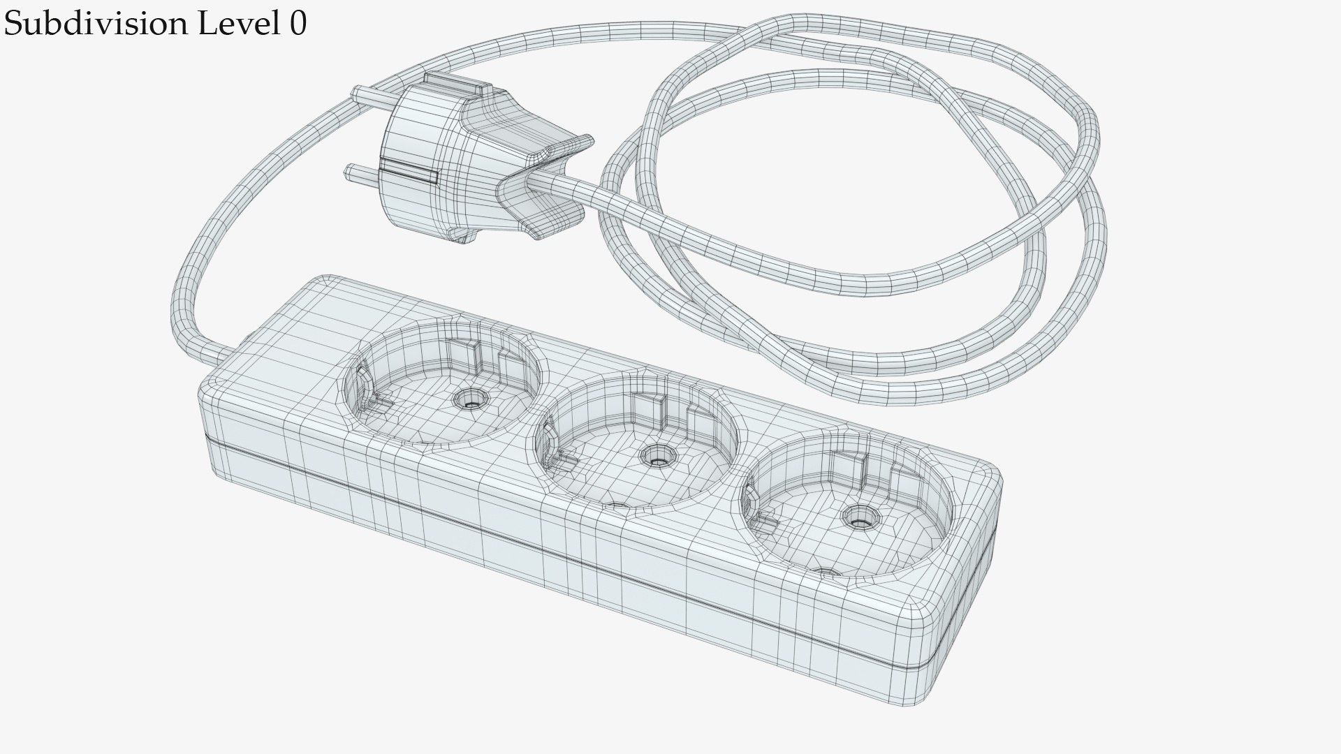 3d Model Electrical Extension Cord Europe