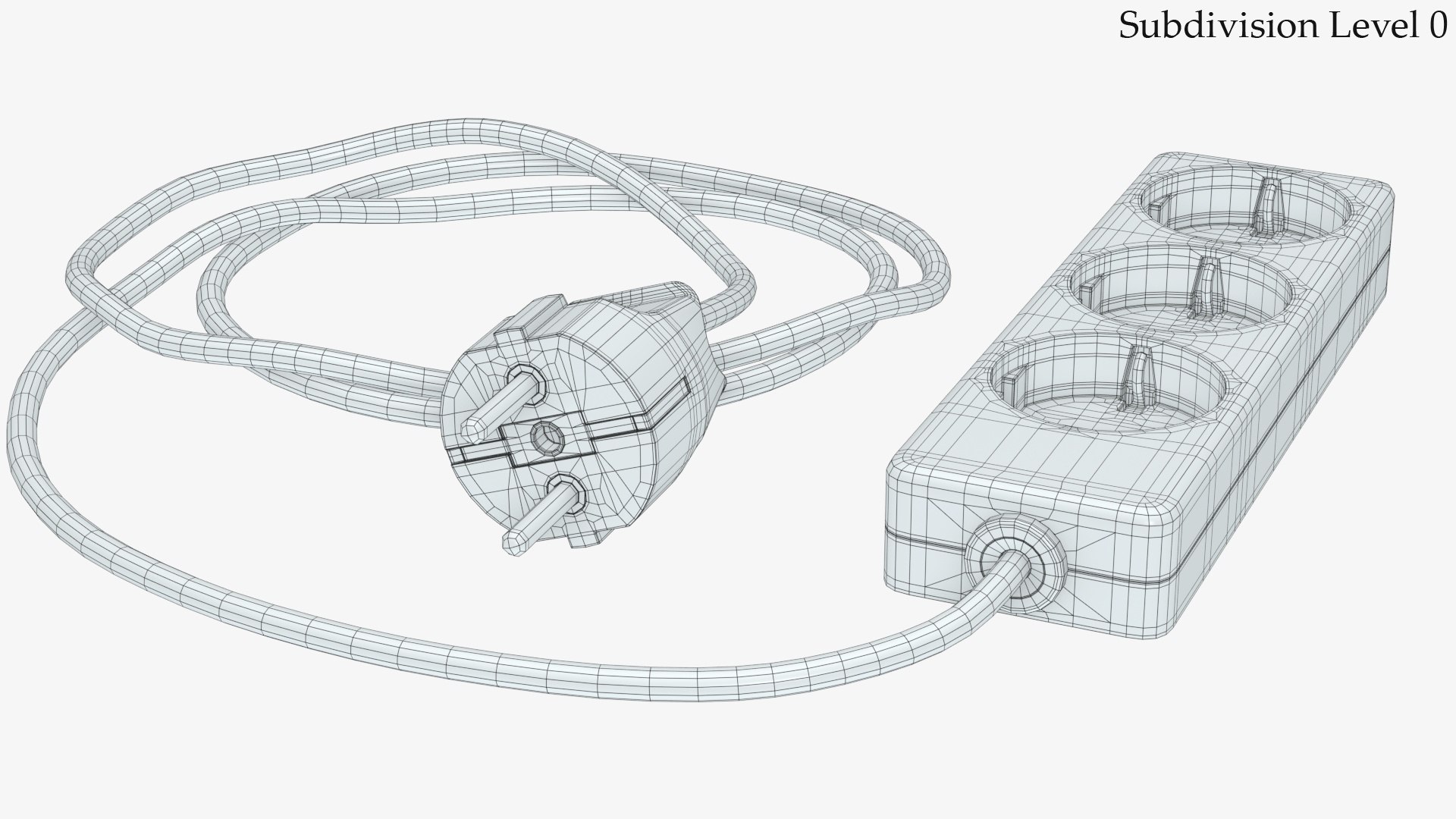 3d Model Electrical Extension Cord Europe