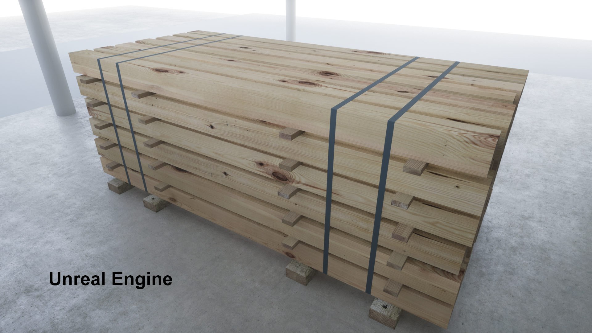3D Stack Of Wooden Beams PBR Model - TurboSquid 2184424