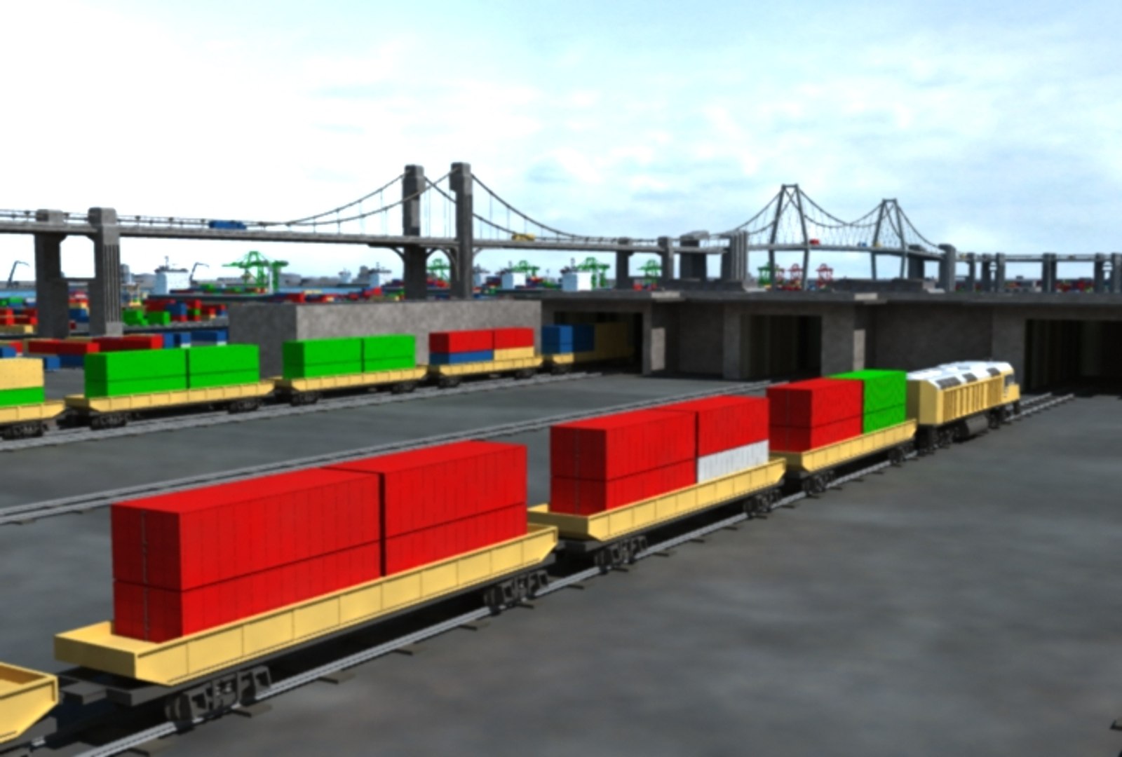 3d Shipping Port Model