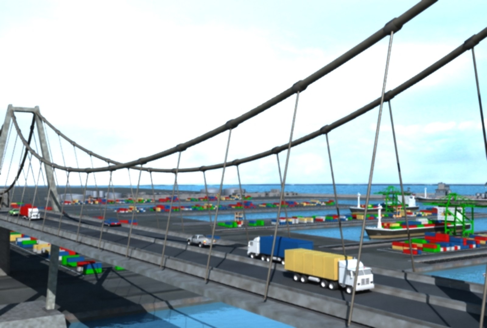 3d Shipping Port Model