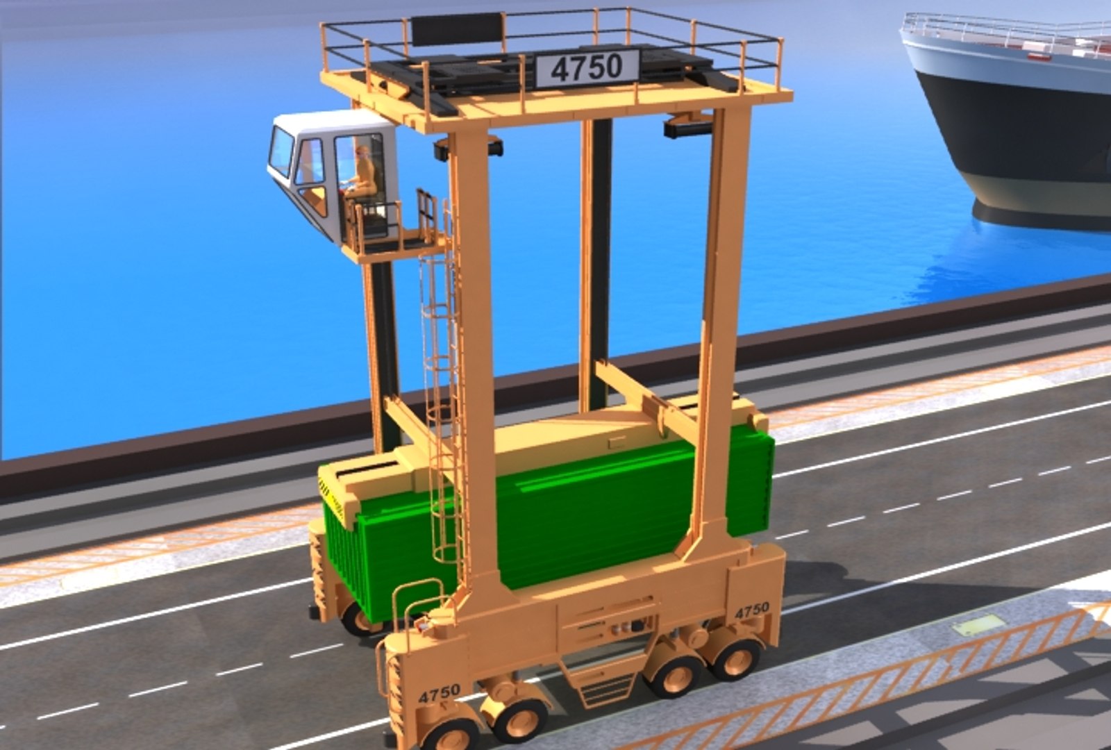 3d shipping port model