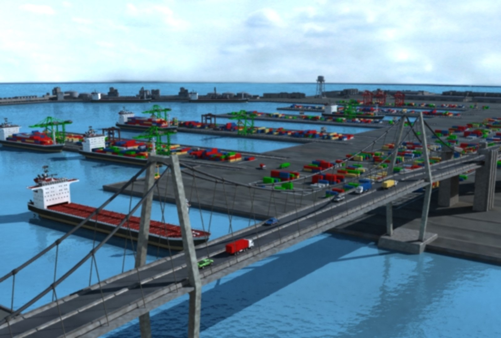 3d Shipping Port Model