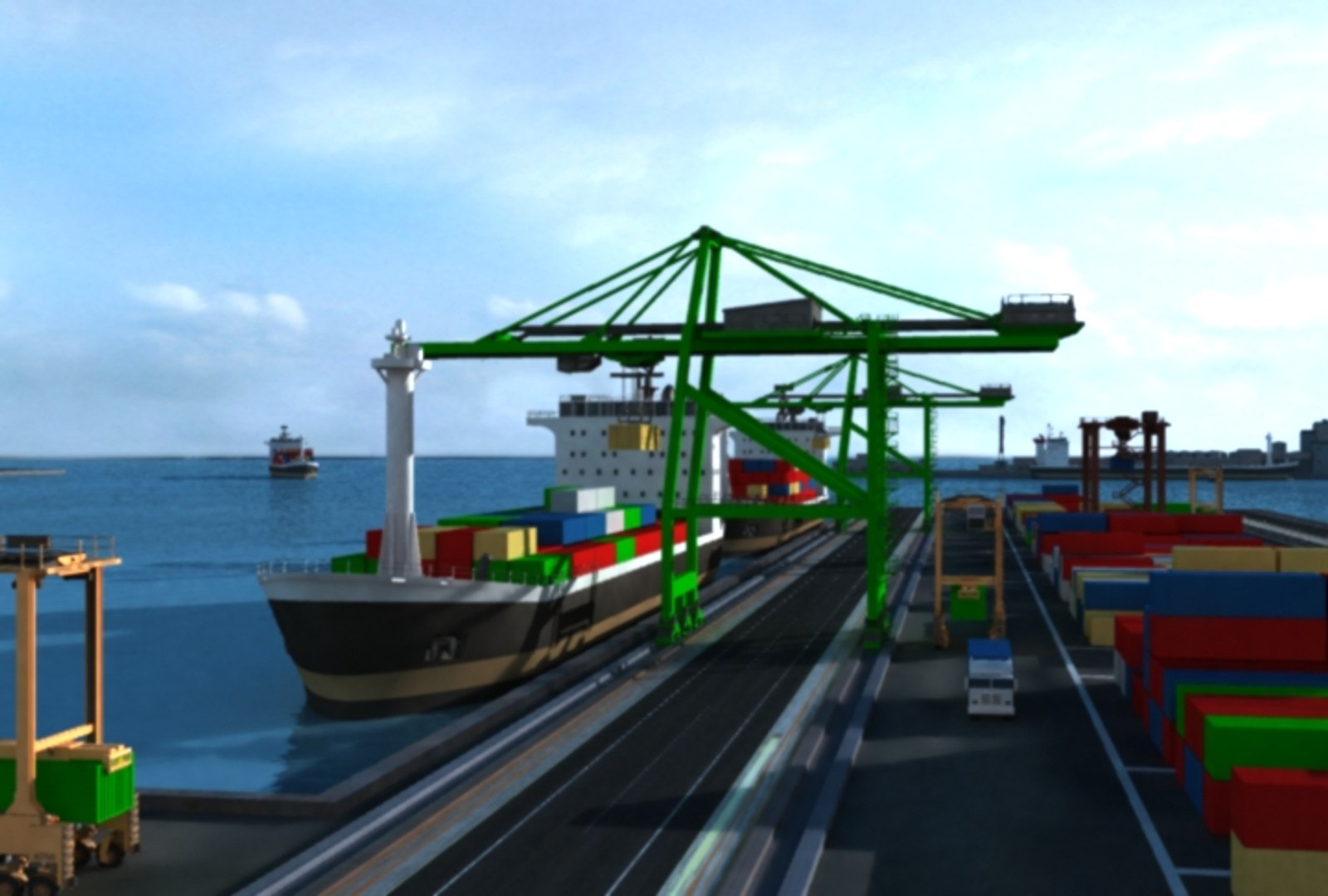 3d Shipping Port Model