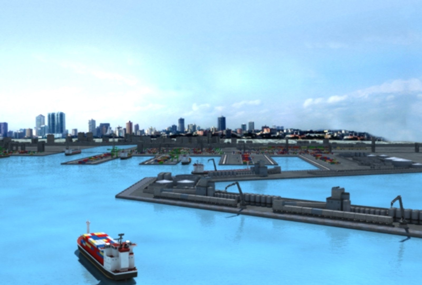 3d Shipping Port Model
