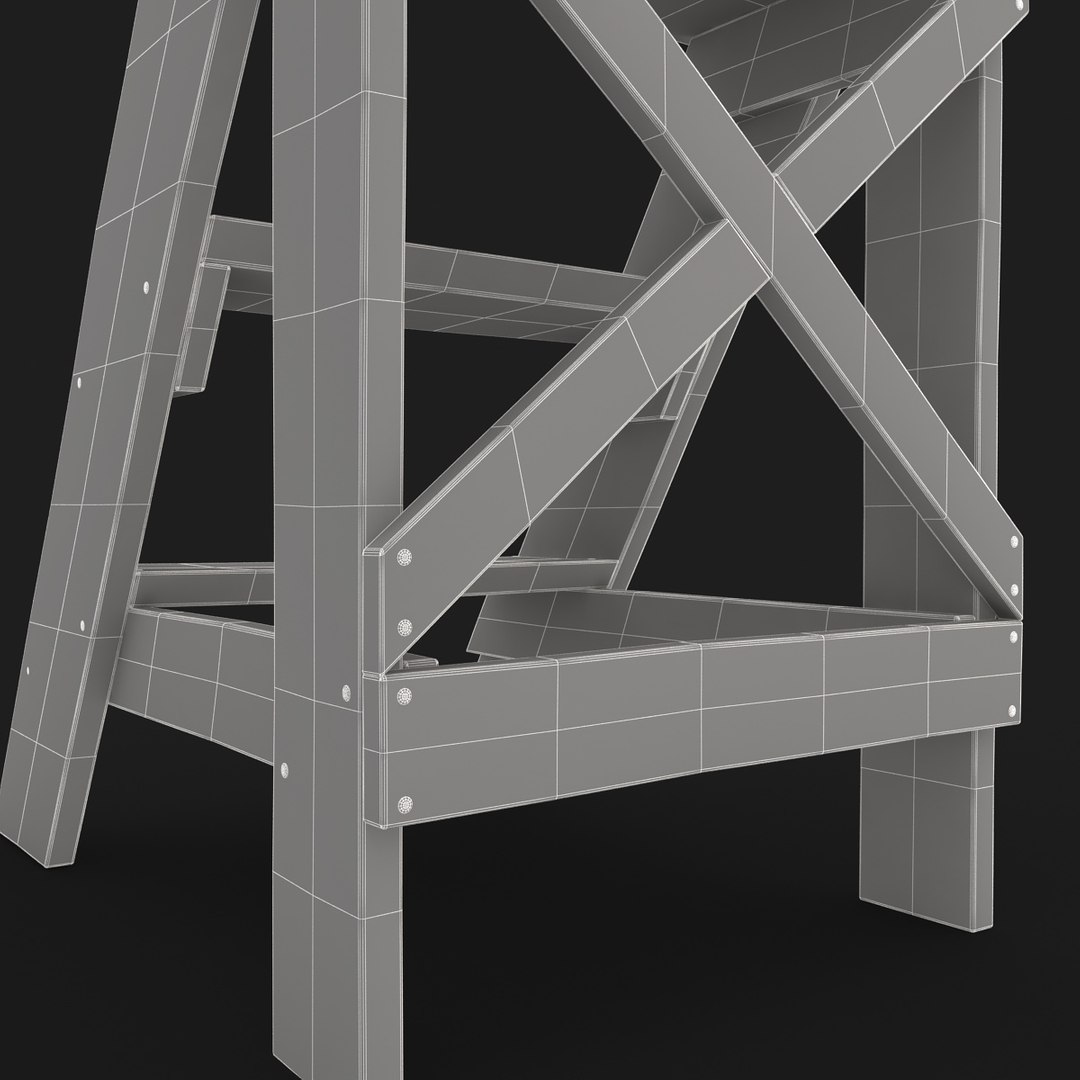 realistic antique ladder pink 3d 3ds