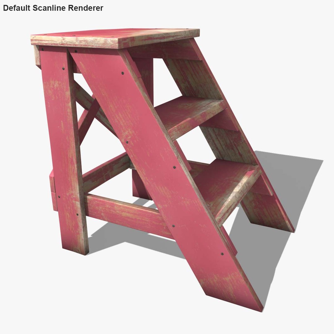 realistic antique ladder pink 3d 3ds