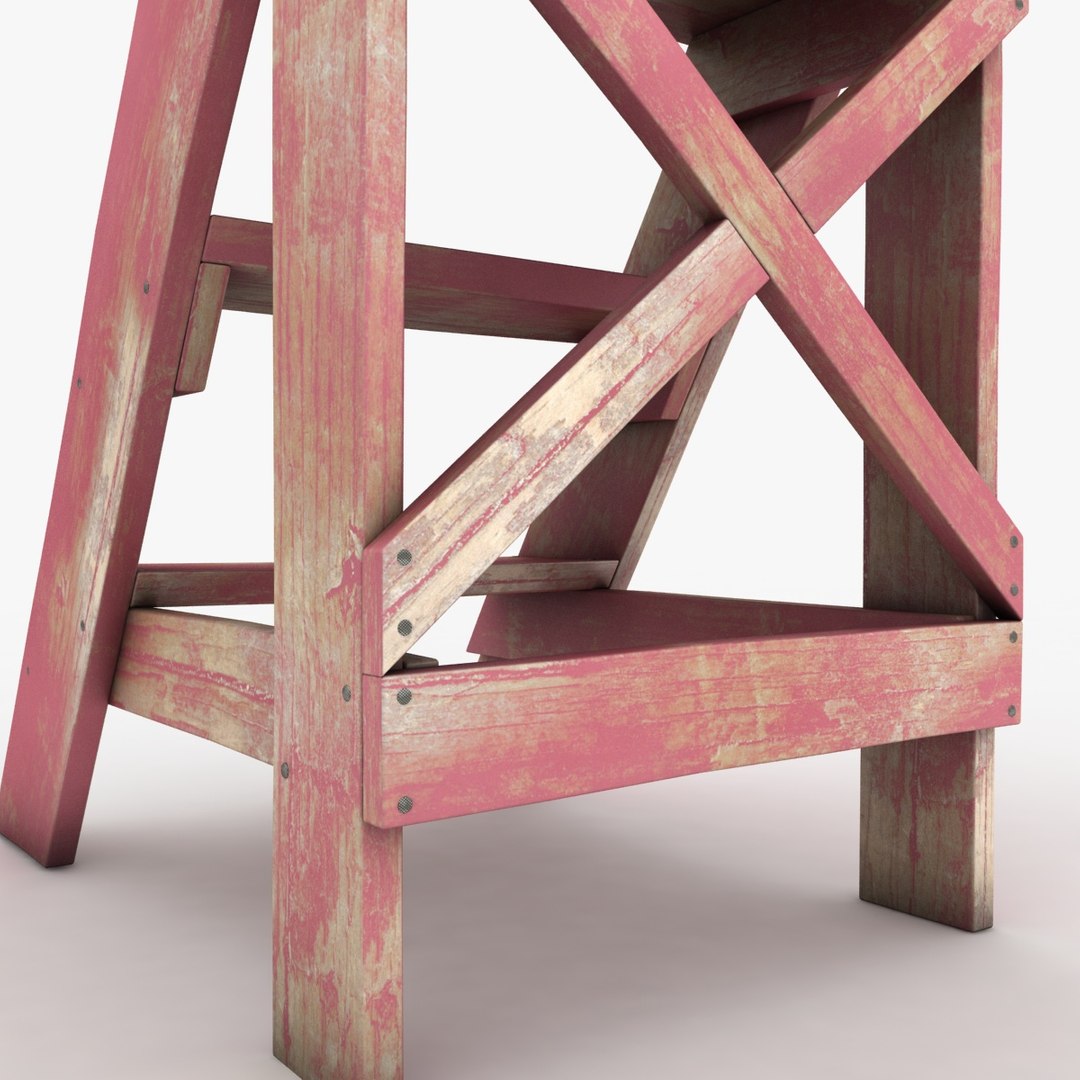 realistic antique ladder pink 3d 3ds