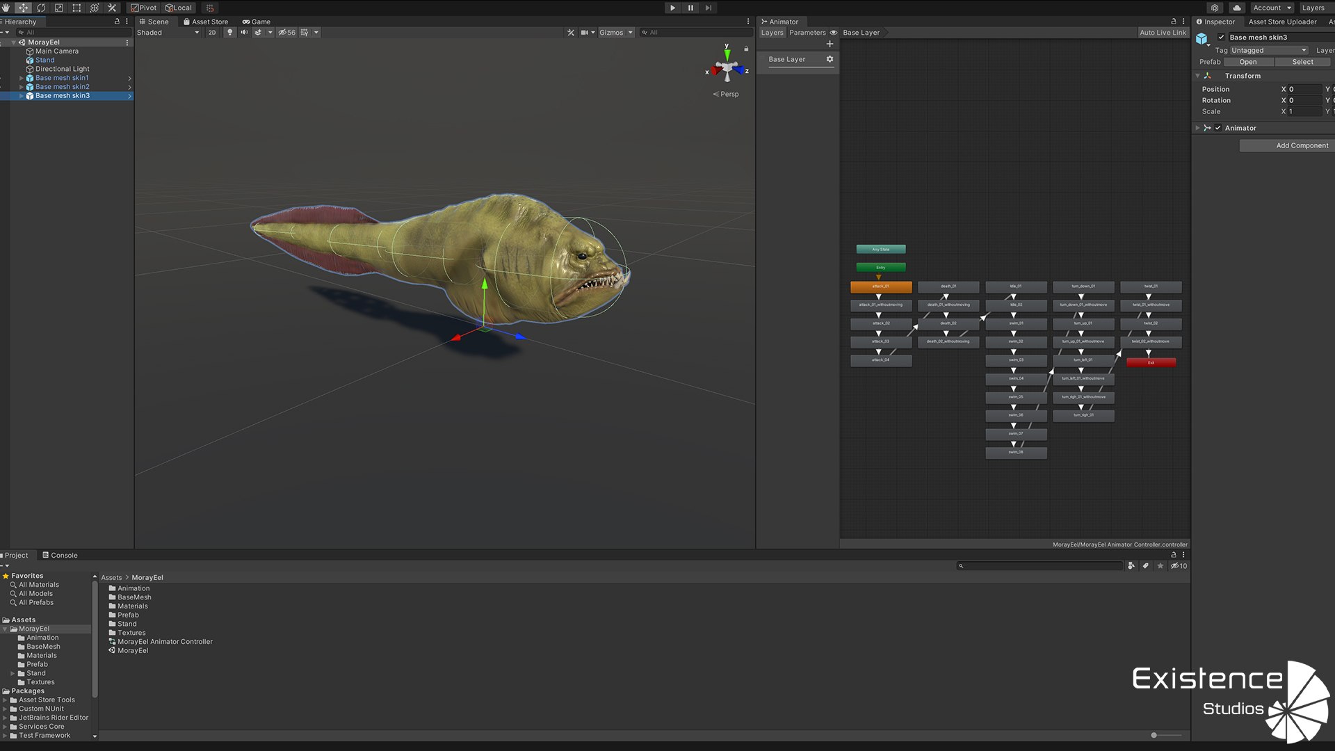 3D Moray Eel Low Poly Model - Underwater Creatures - Ocean Monster Fish ...