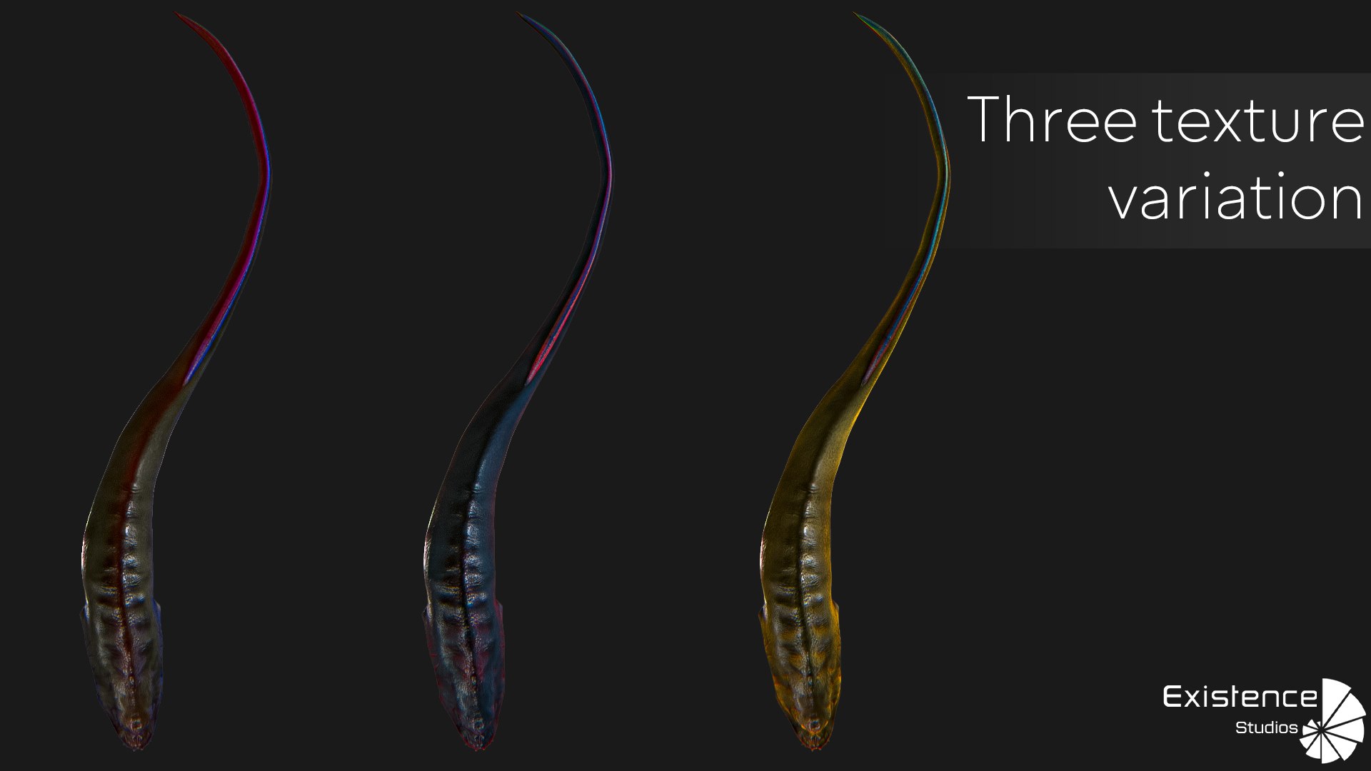 3D Moray Eel Low Poly Model - Underwater Creatures - Ocean Monster Fish ...