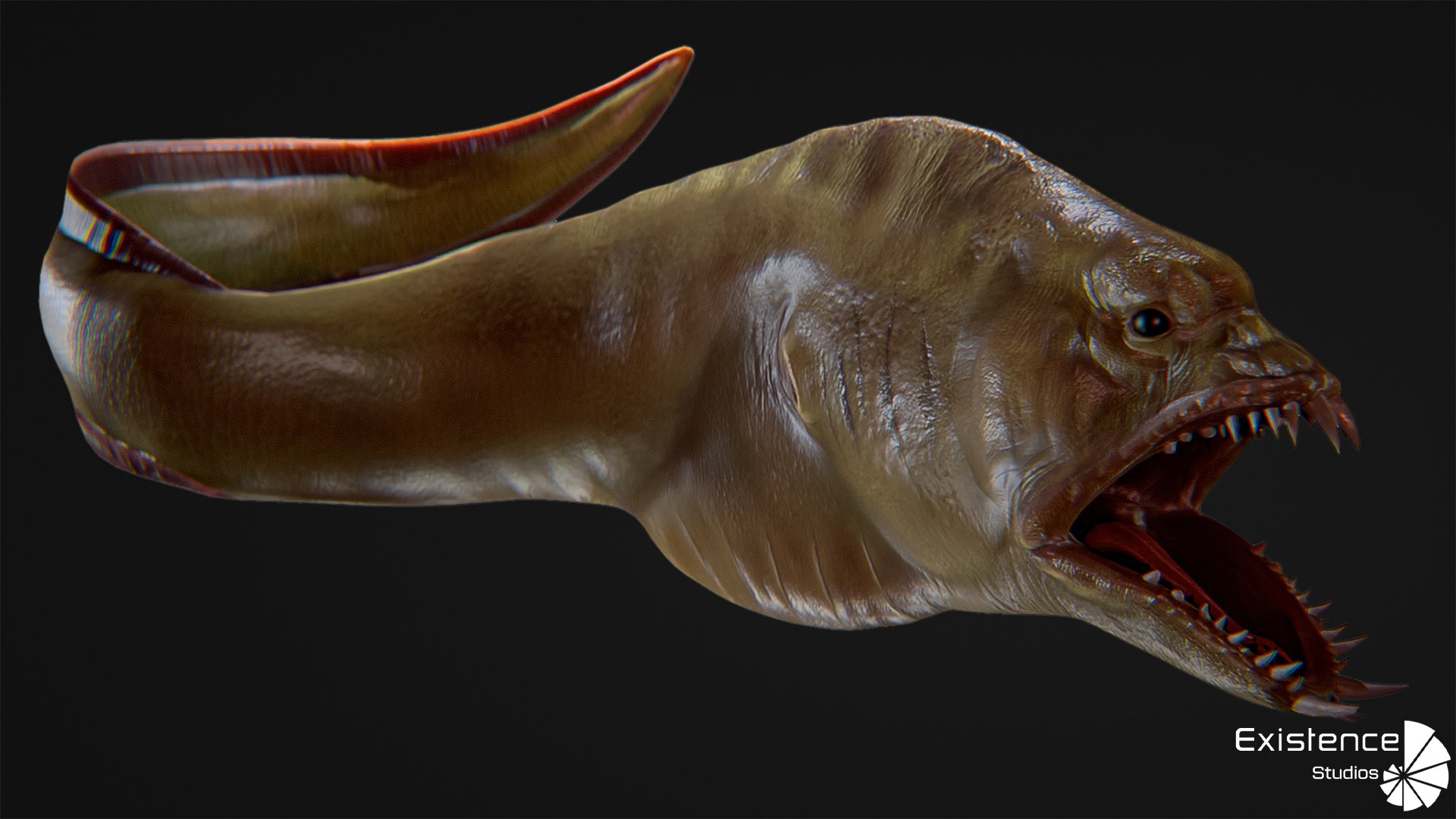 3D Moray Eel Low Poly Model - Underwater Creatures - Ocean Monster Fish ...