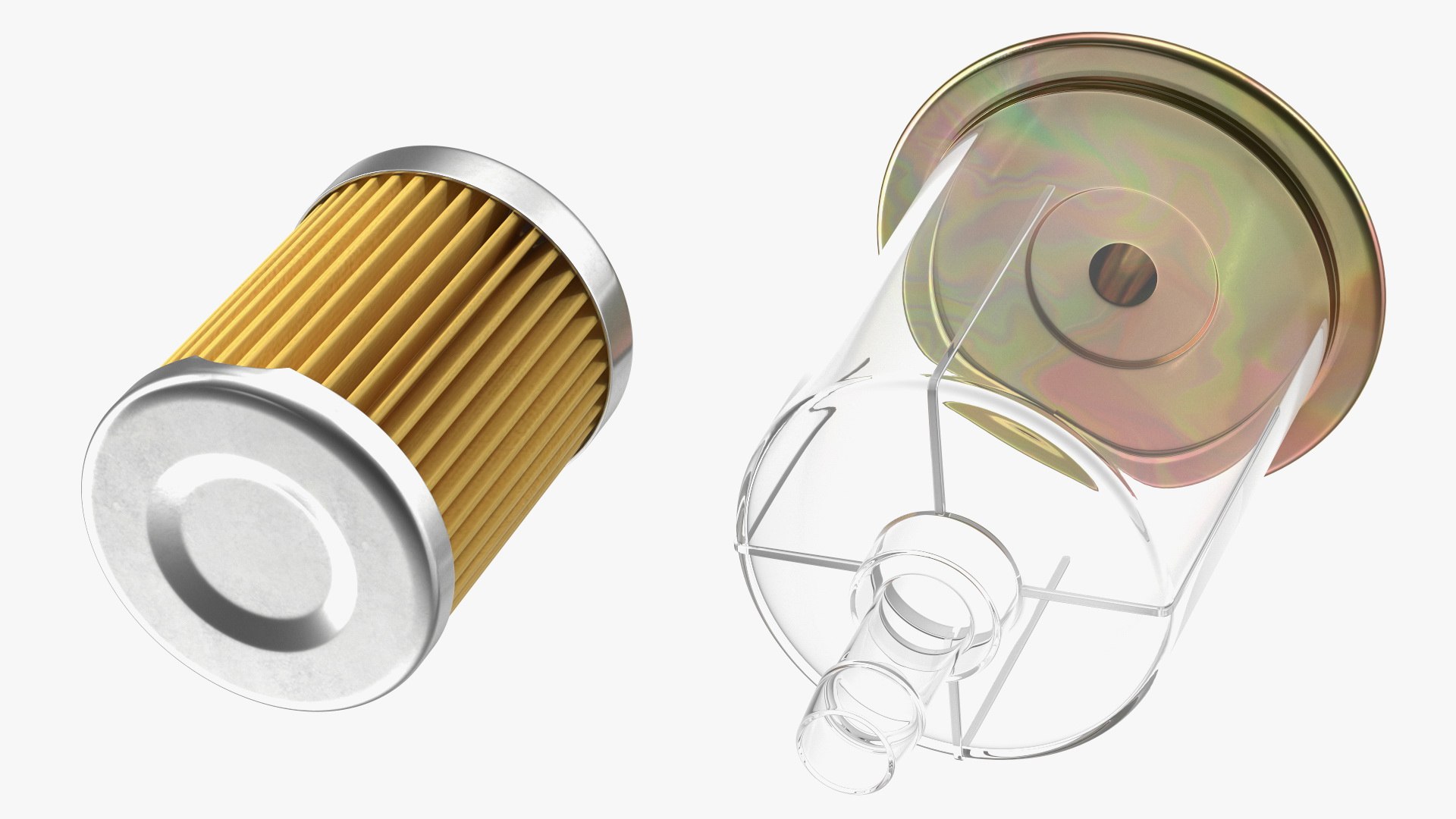 3D model Universal Inline Fuel Filter with Metal Cap - TurboSquid 1788027