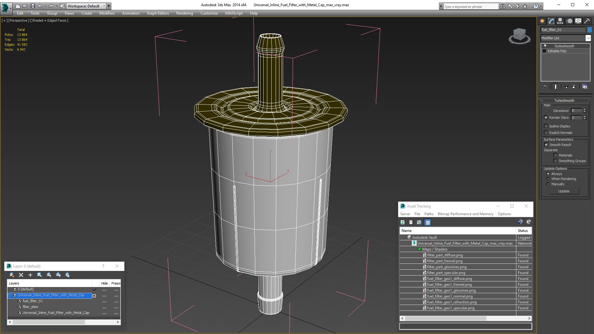 3D model Universal Inline Fuel Filter with Metal Cap - TurboSquid 1788027