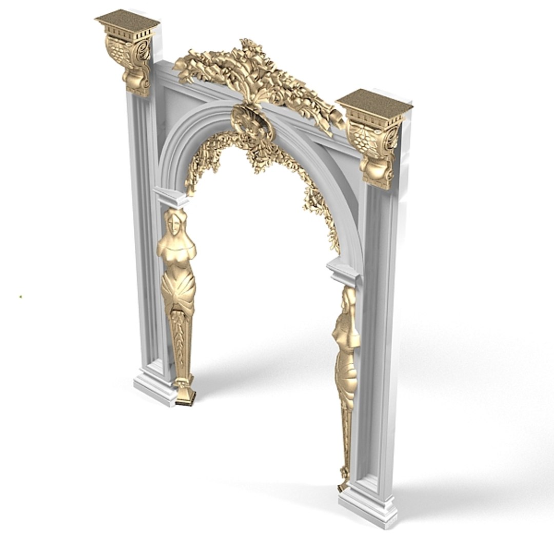 Portico Arcade Baroque 3d Model