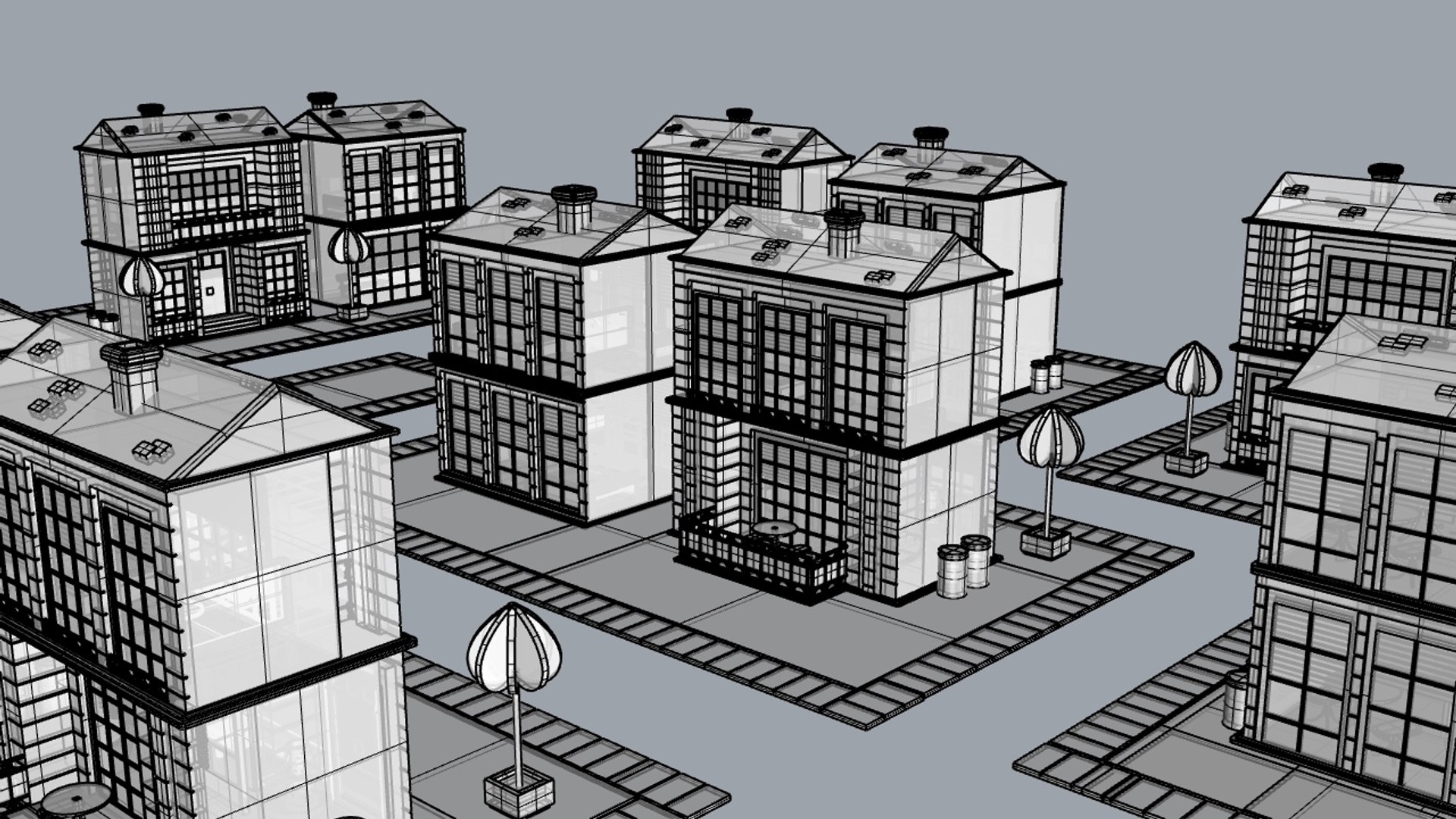3D French Neighborhood - TurboSquid 2016620