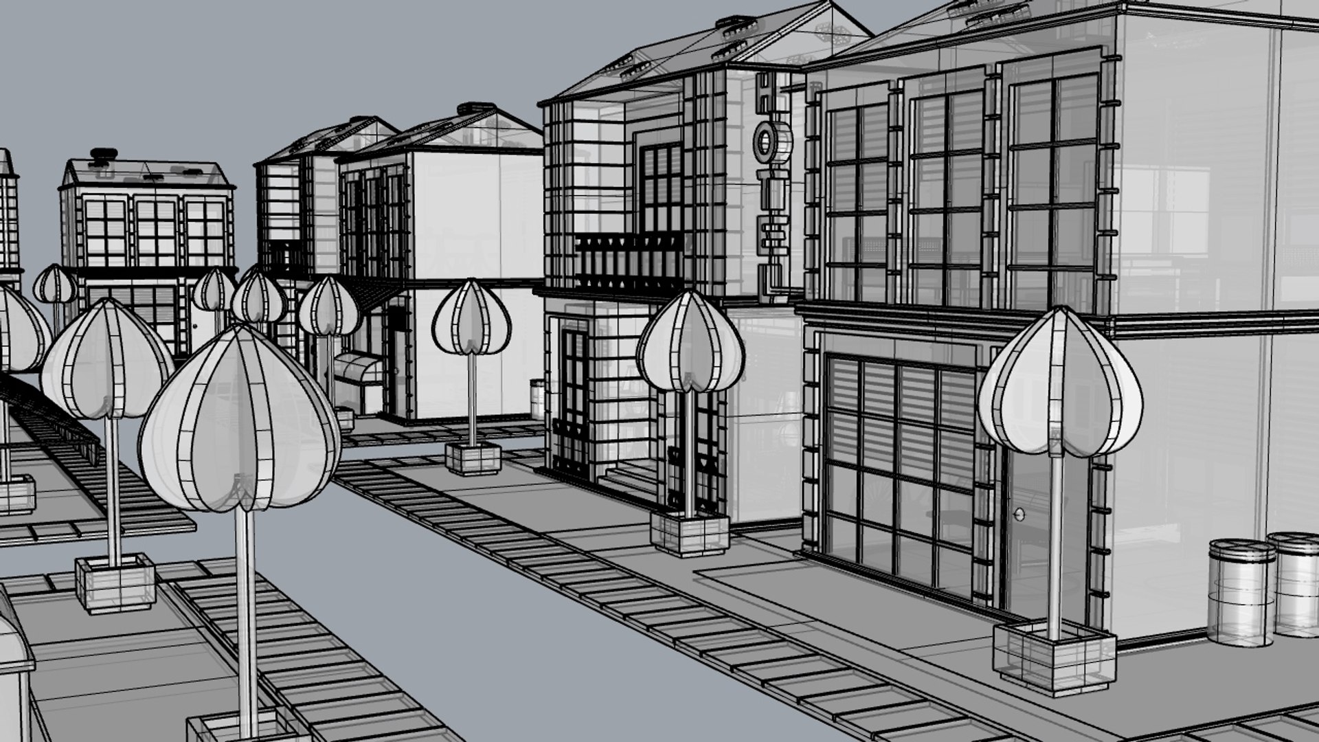3D French Neighborhood - TurboSquid 2016620