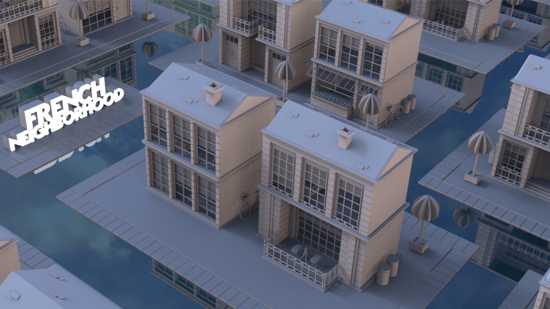 3D French Neighborhood - TurboSquid 2016620