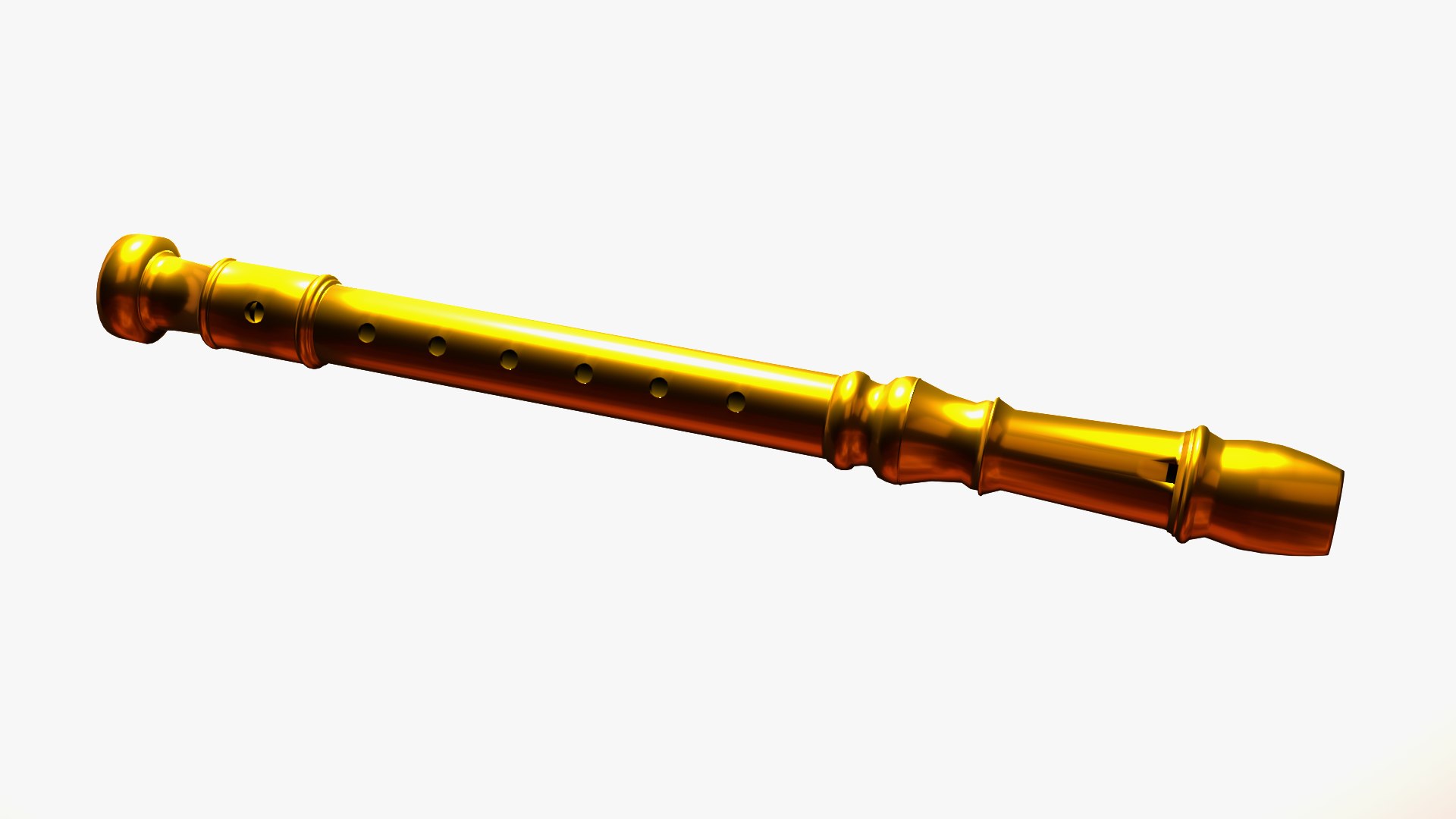 Golden recorder musical instrument 3D model - TurboSquid 1545377