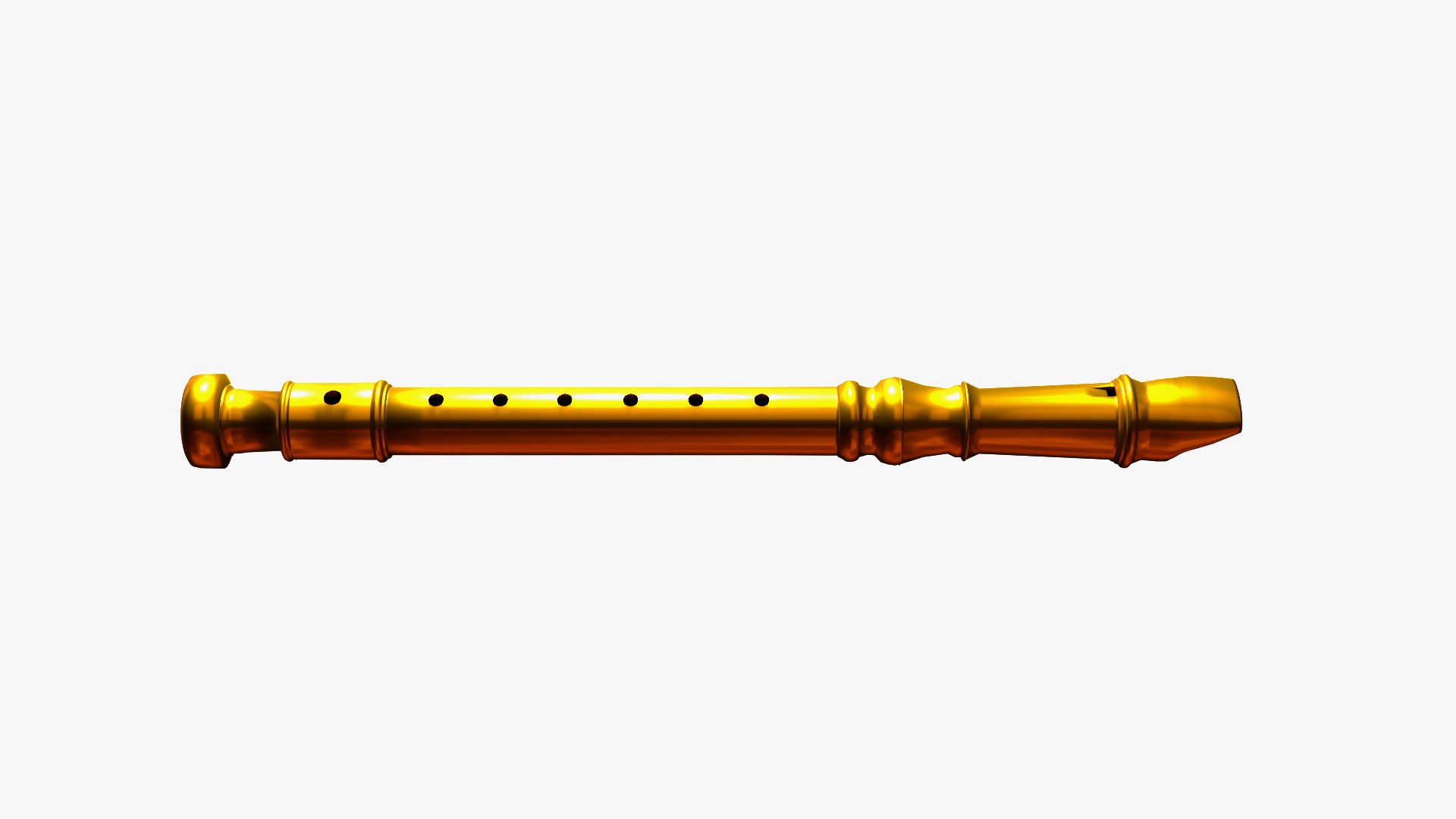 Golden recorder musical instrument 3D model - TurboSquid 1545377
