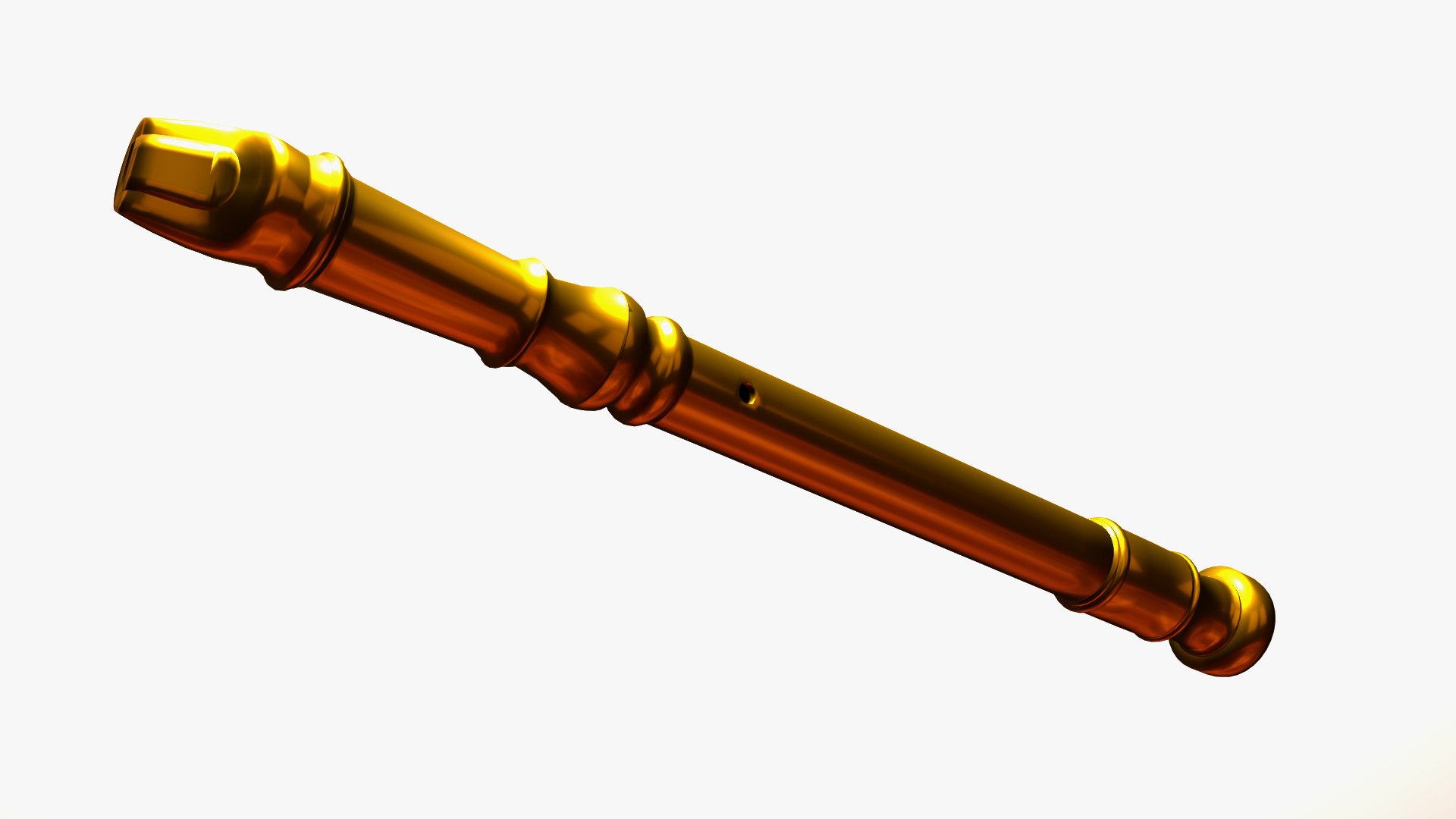 Golden recorder musical instrument 3D model - TurboSquid 1545377