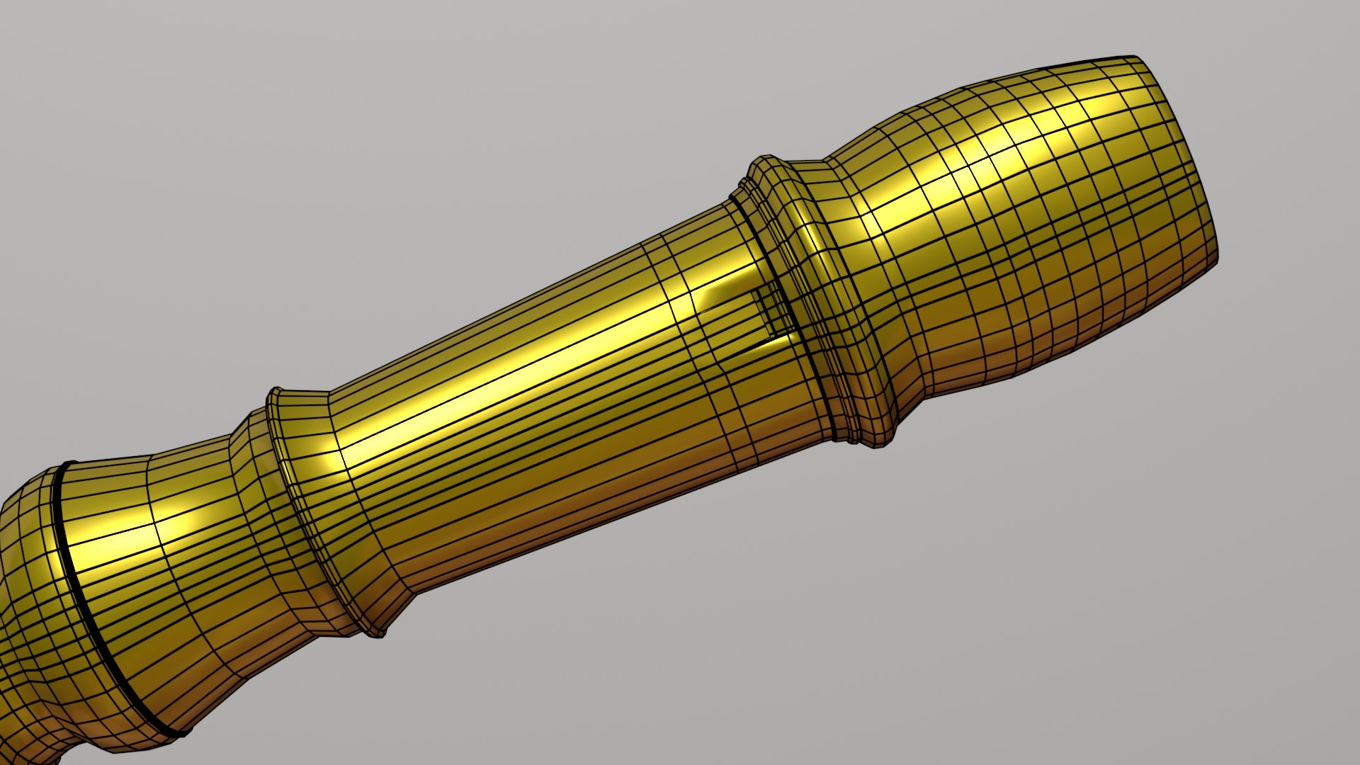 Golden recorder musical instrument 3D model - TurboSquid 1545377
