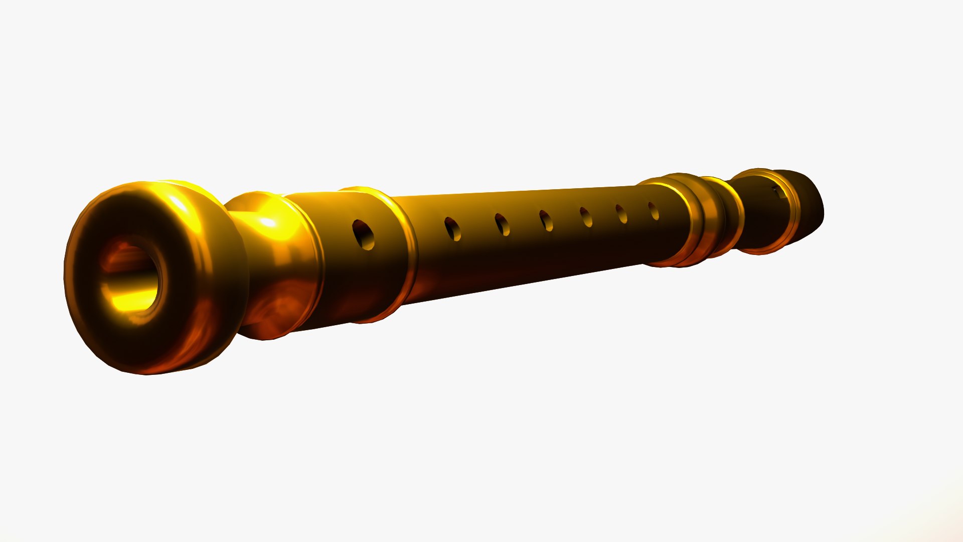 Golden recorder musical instrument 3D model - TurboSquid 1545377