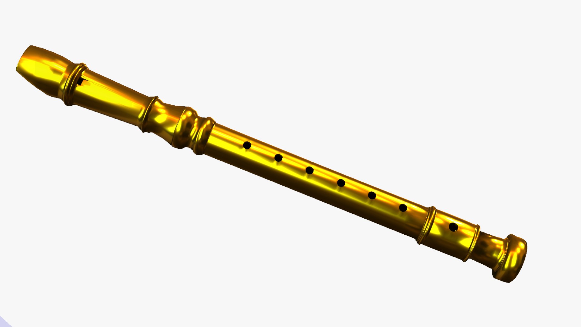 Golden recorder musical instrument 3D model - TurboSquid 1545377