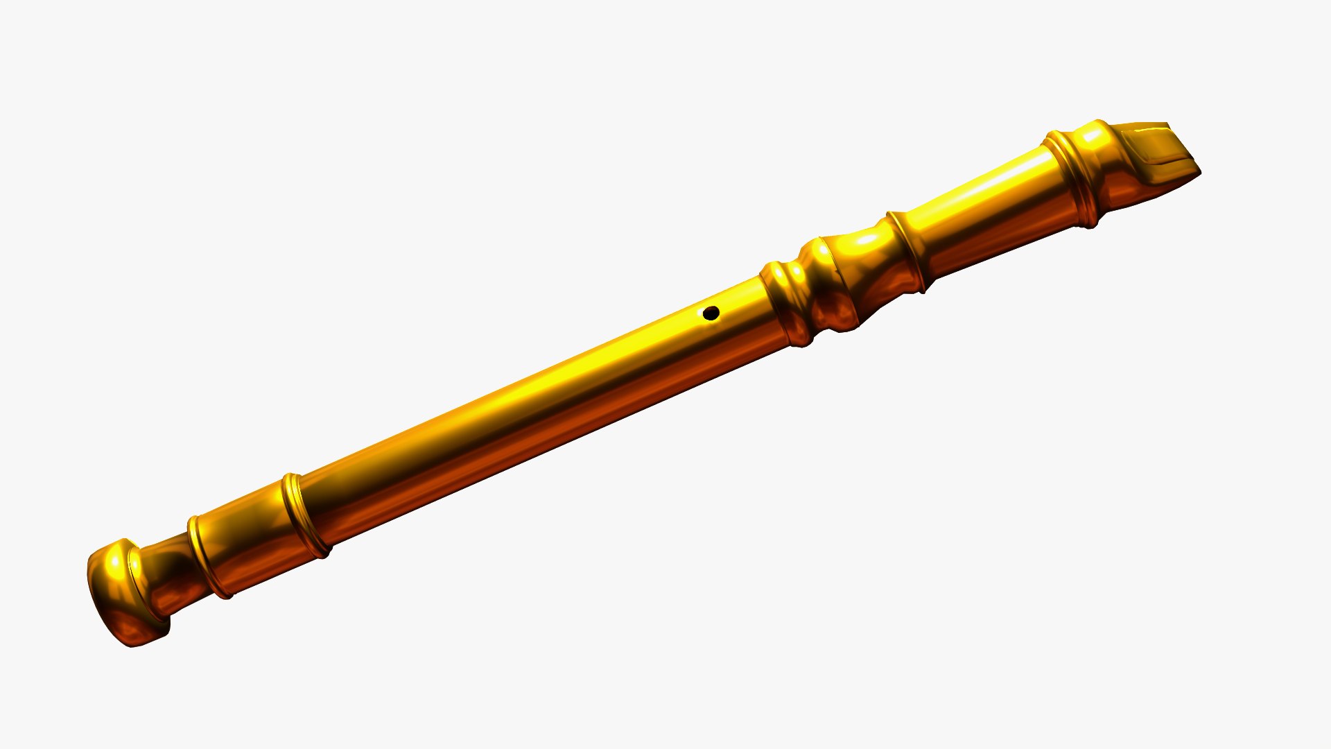 Golden recorder musical instrument 3D model - TurboSquid 1545377