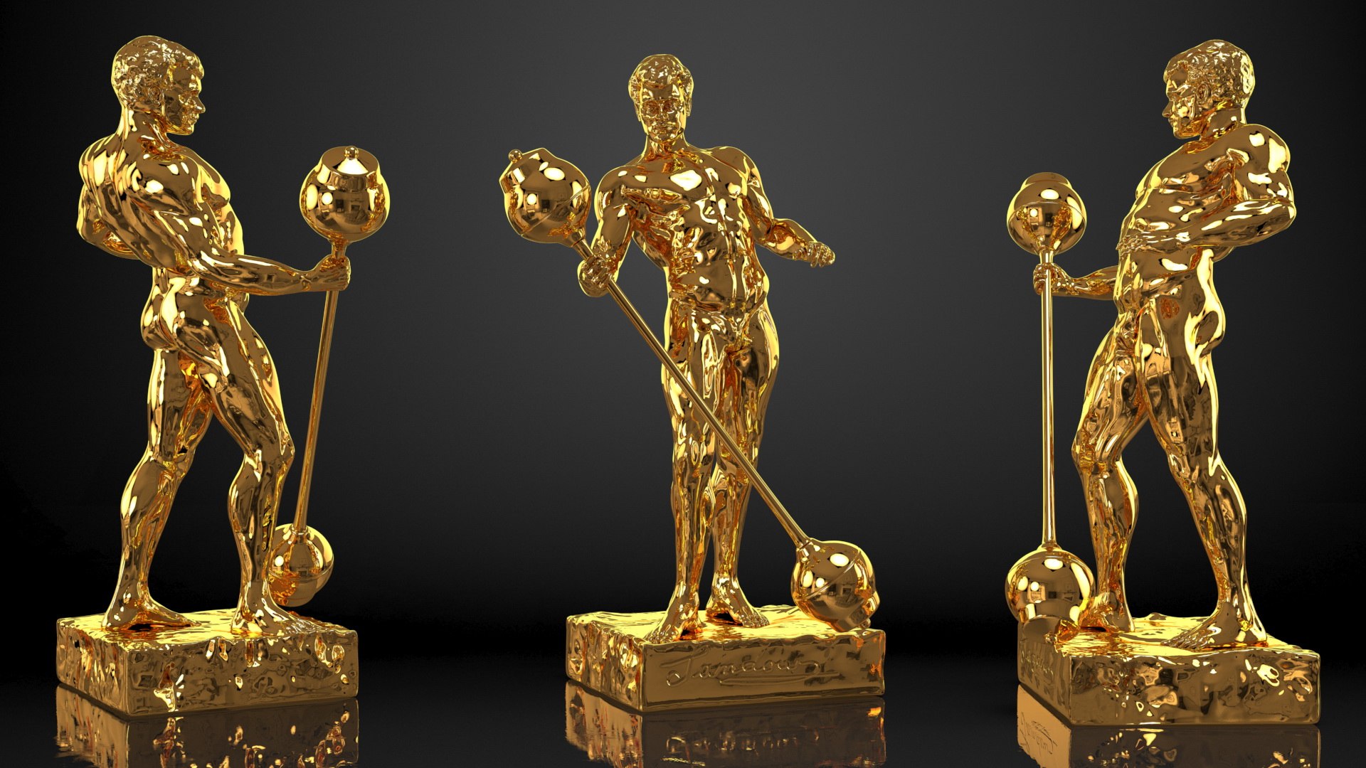 Gold Mr Olympia Sandow Statue 3D - TurboSquid 1832857