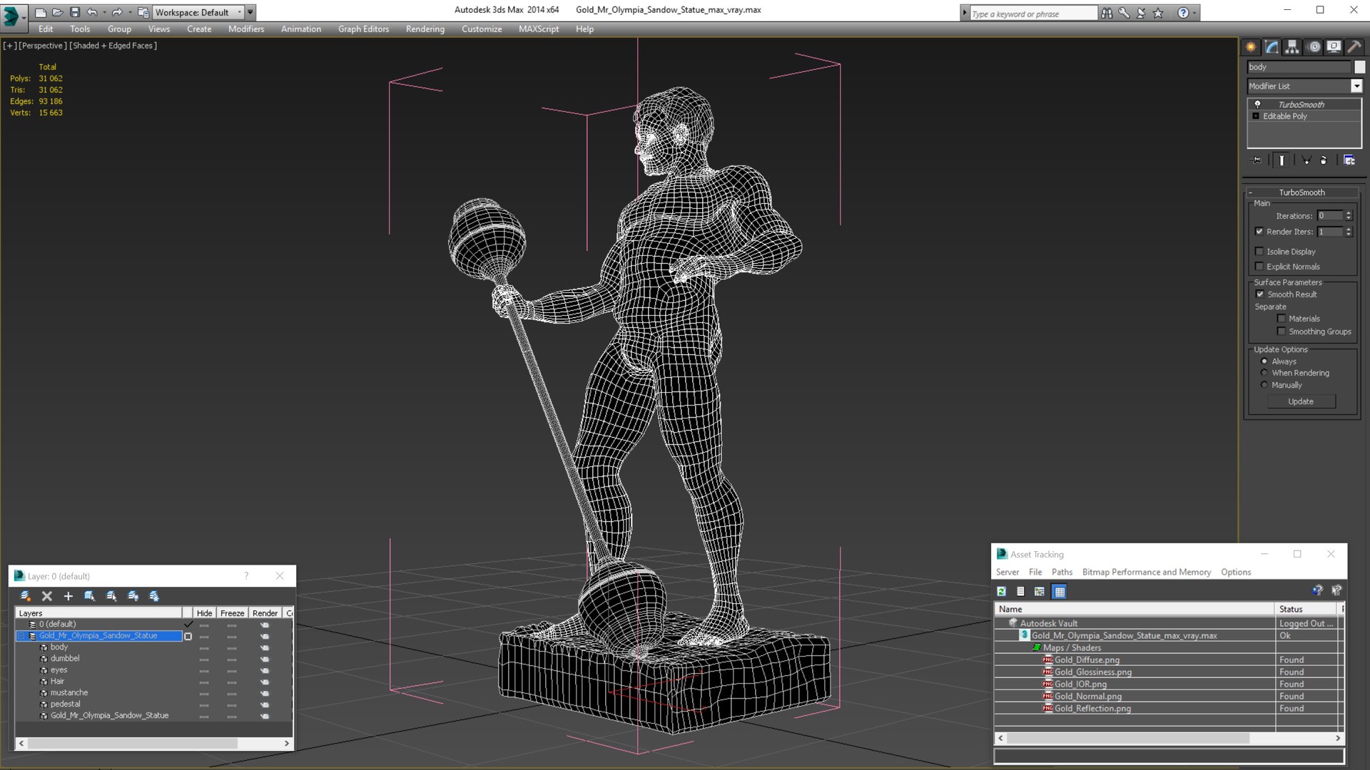 Gold Mr Olympia Sandow Statue 3D - TurboSquid 1832857