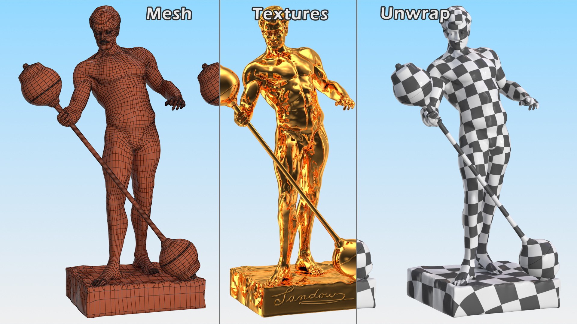 Gold Mr Olympia Sandow Statue 3D - TurboSquid 1832857