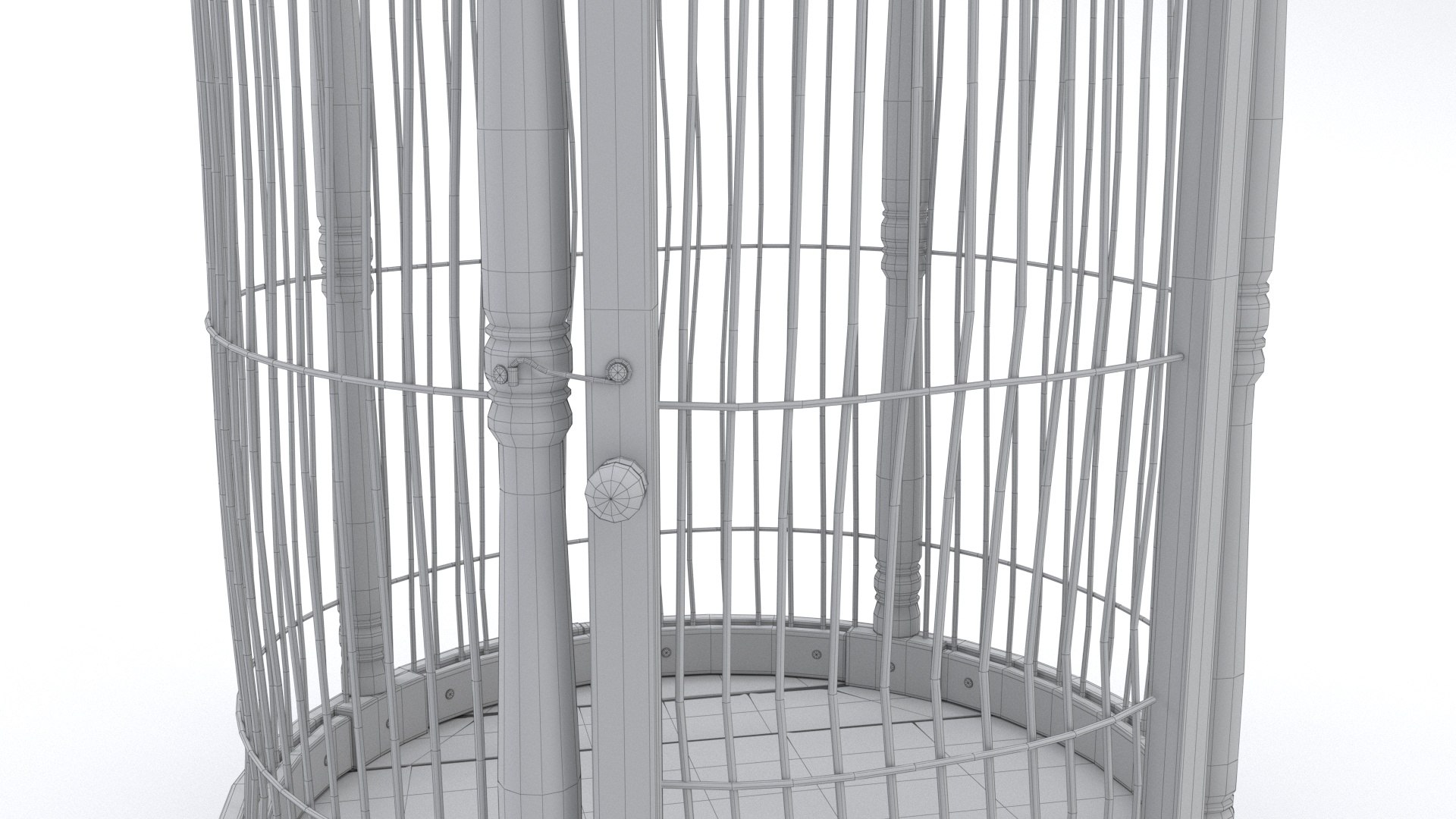 3D Old Bird Cage Wo Pole Model - TurboSquid 1924942