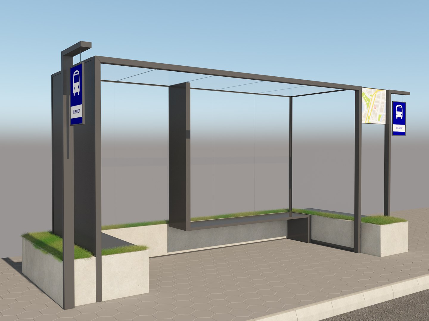 3D model bus stop - TurboSquid 1365978