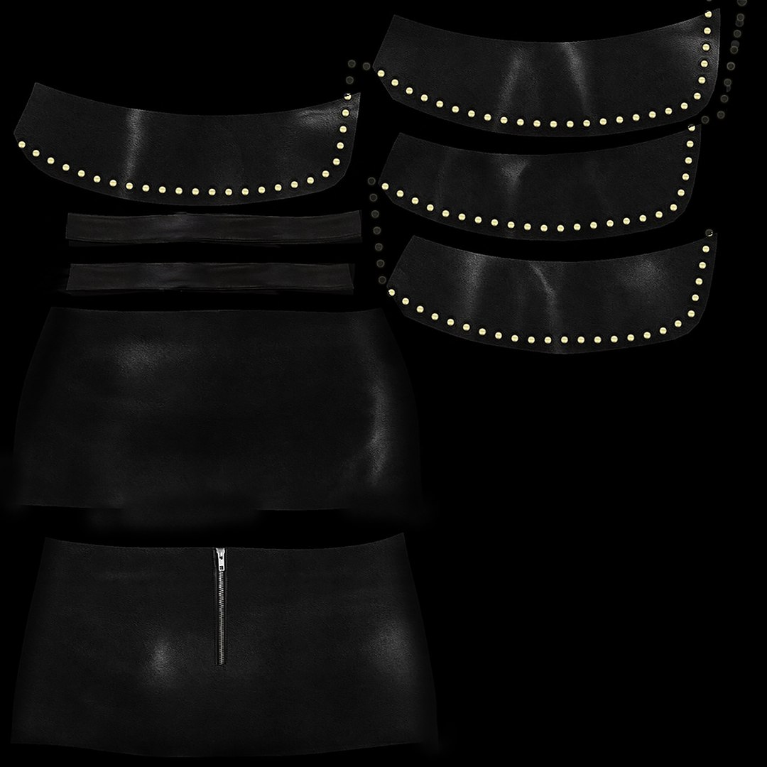 3D Flapped Skirt With Rivet Ruffles - TurboSquid 1762192
