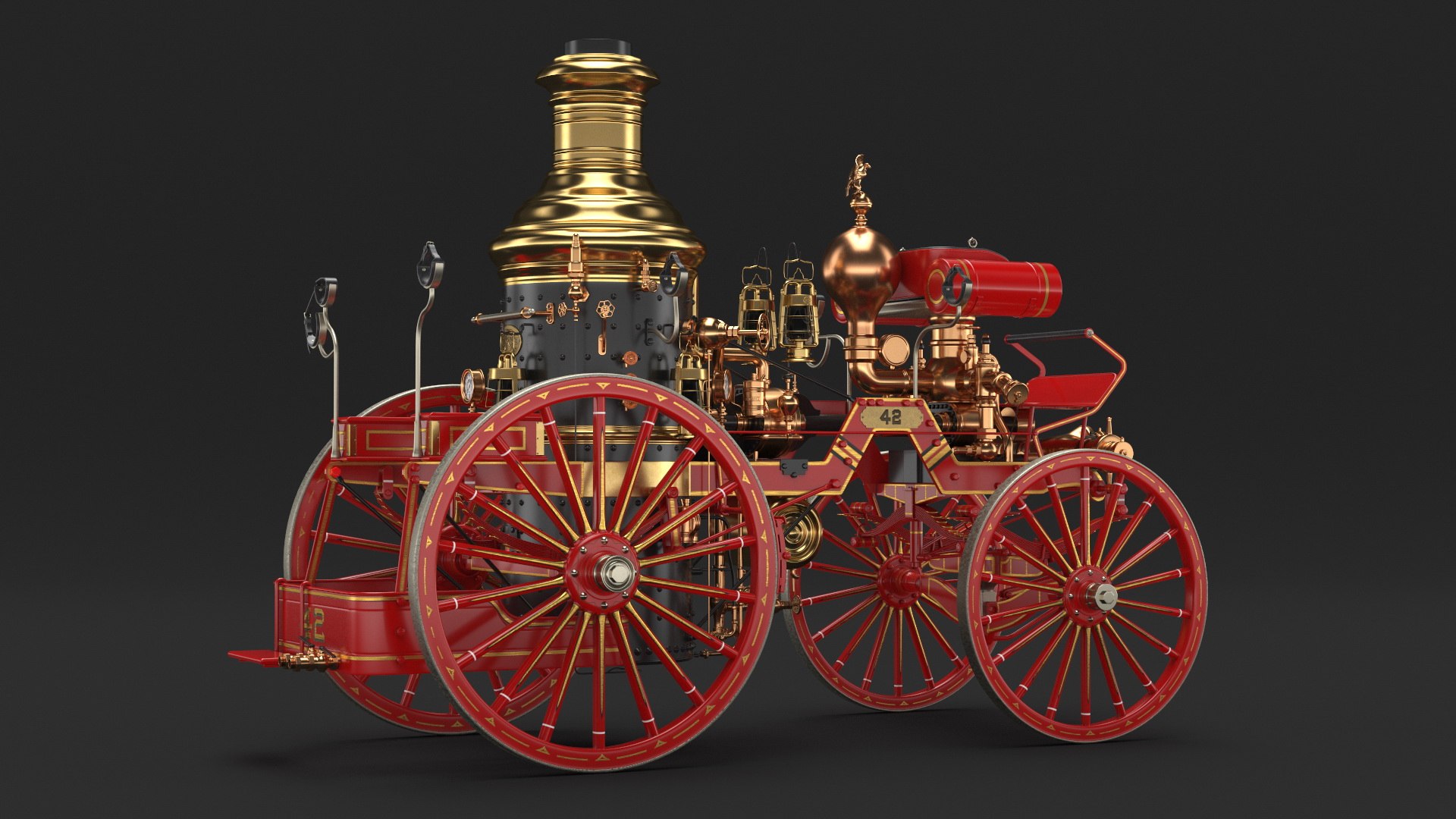 3D Steam Fire Engine Horse Drawn 1894 - TurboSquid 2351944