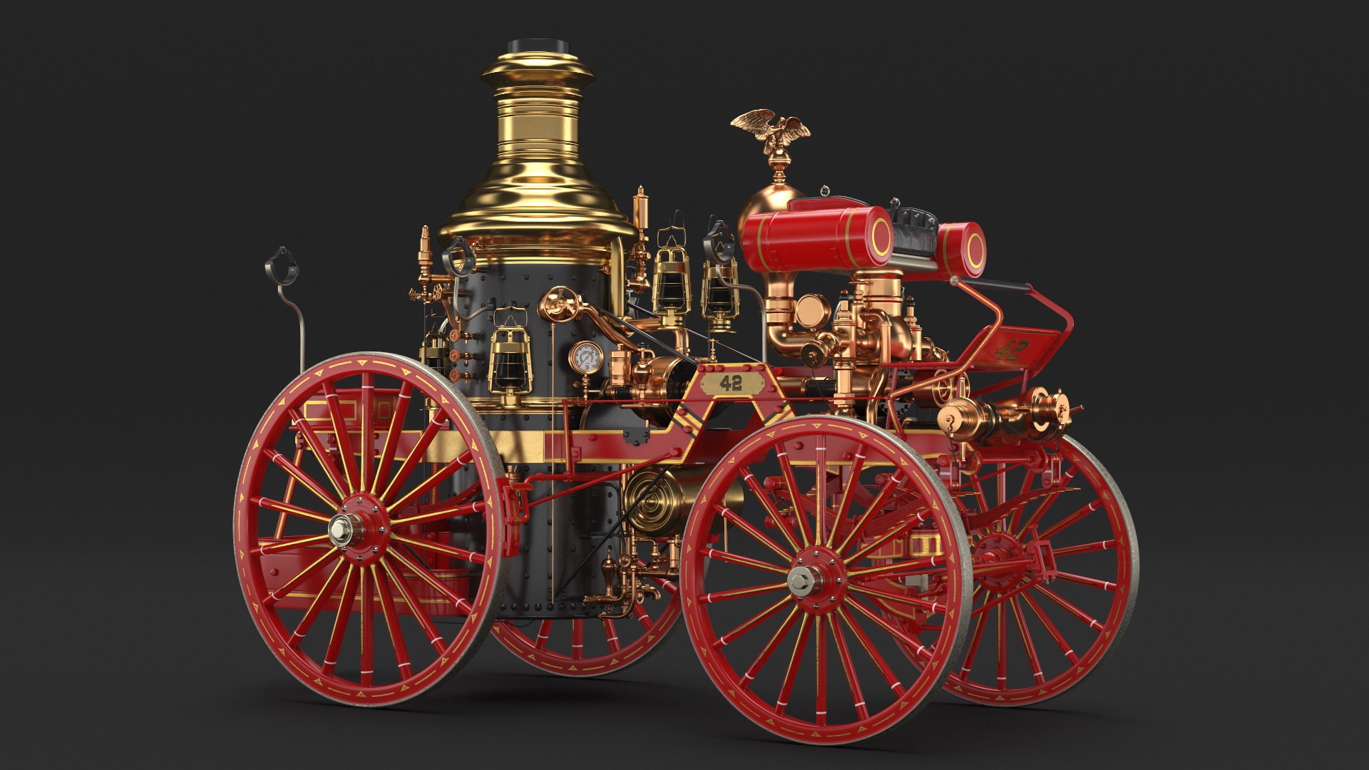 3D Steam Fire Engine Horse Drawn 1894 - TurboSquid 2351944