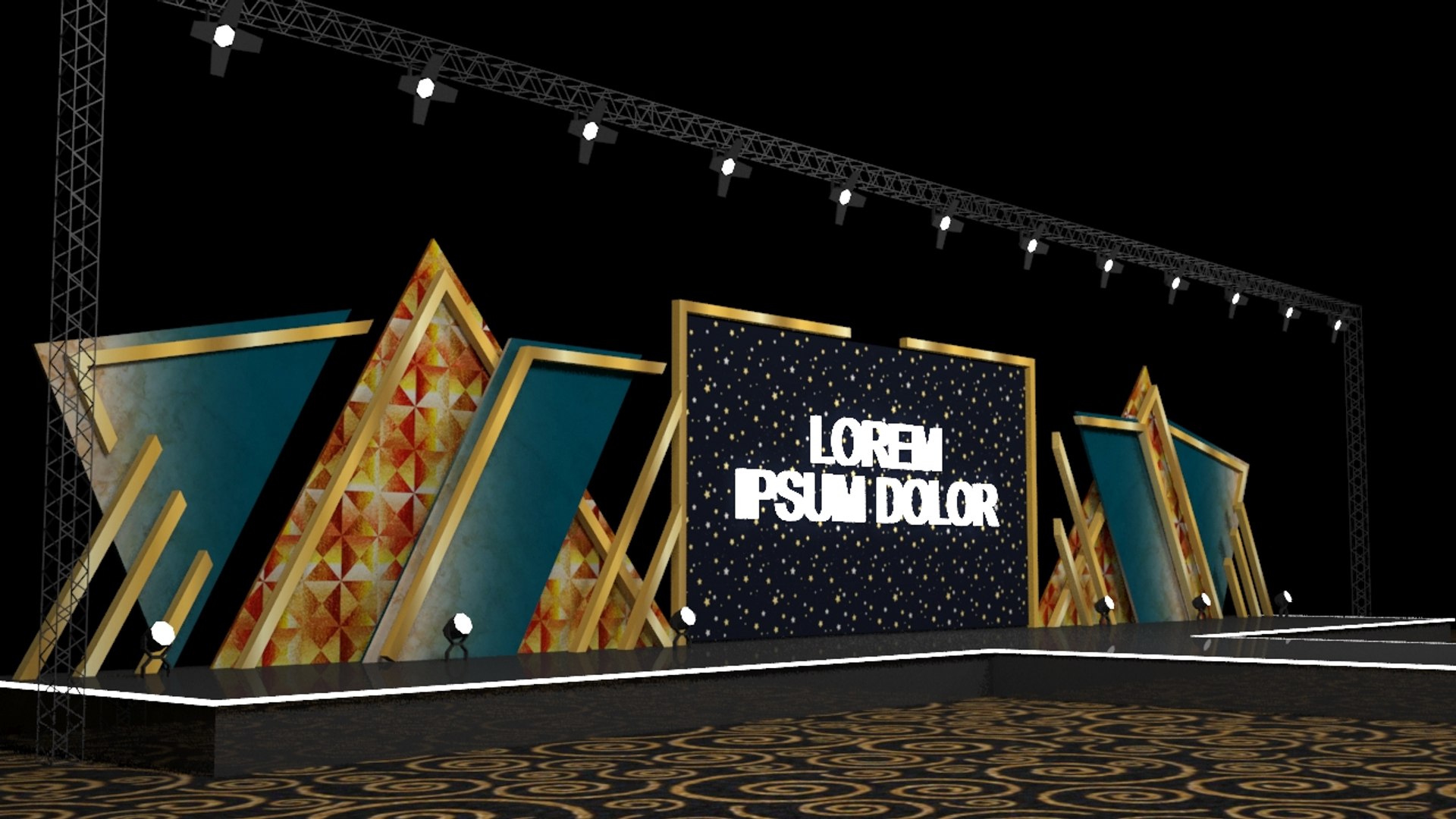3D Glamorus Stage Backdrop - TurboSquid 1503480