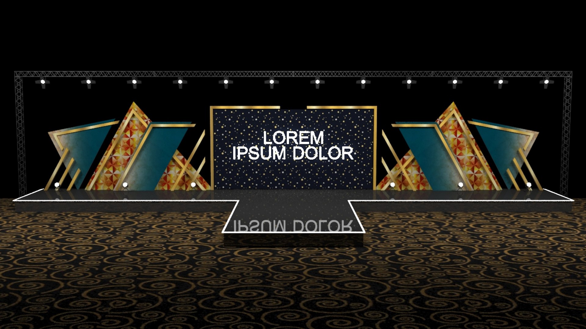 3D Glamorus Stage Backdrop - TurboSquid 1503480