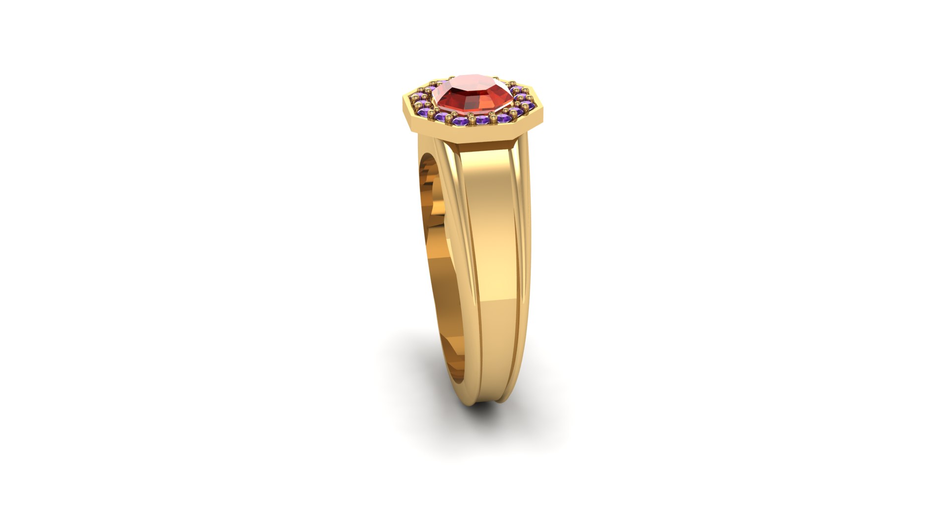 Red Diamond Stone Ring 3D Print Model 3D Model - TurboSquid 1924386